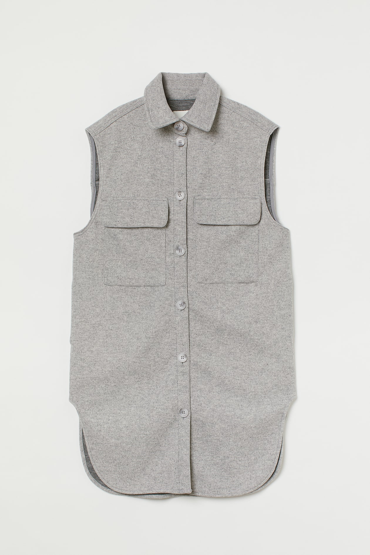 Sleeveless shacket - Light grey marl - Ladies | H&M IN