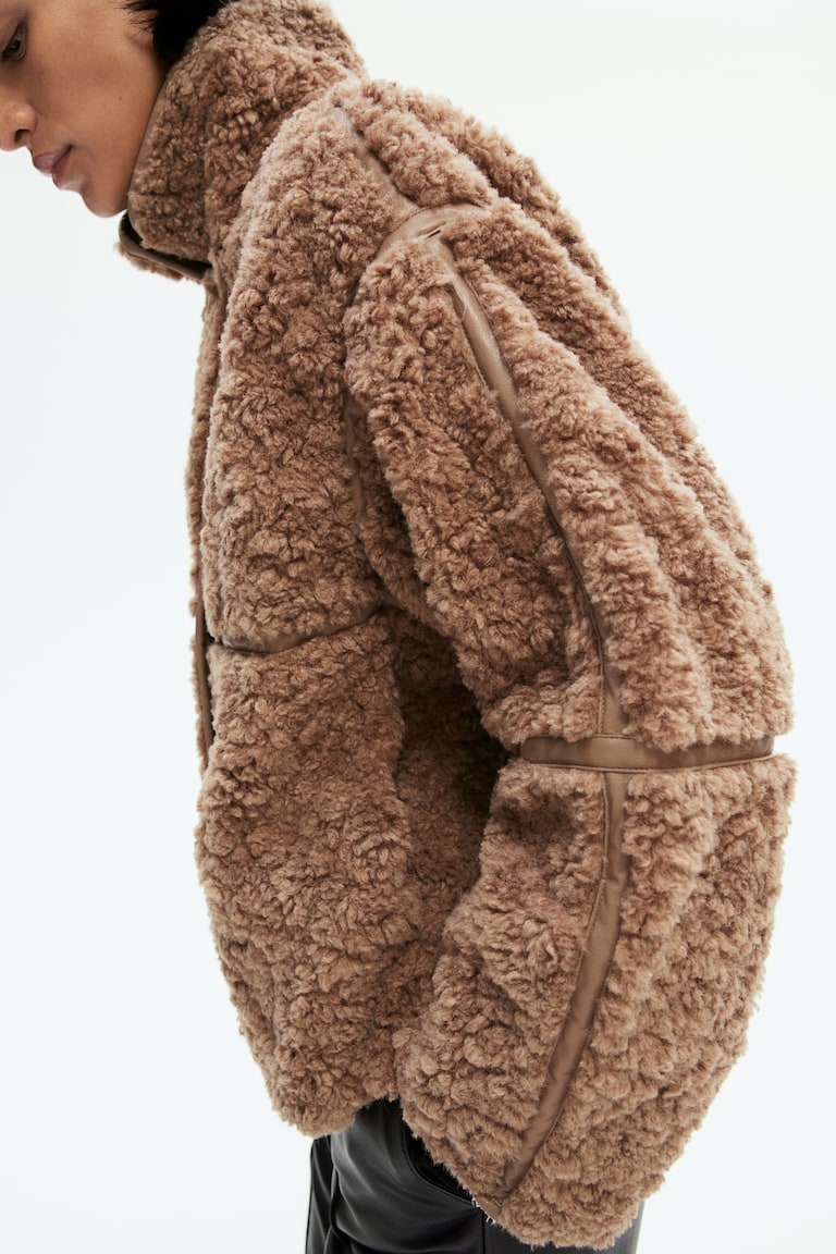 Teddy Fleece Jacket - Brown - Ladies | H&M US