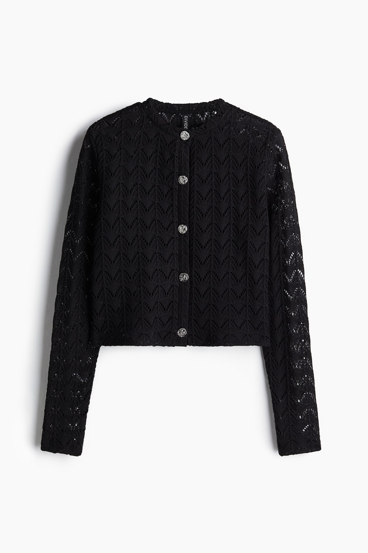 Pointelle-Knit Cardigan - Black - Ladies | H&M US