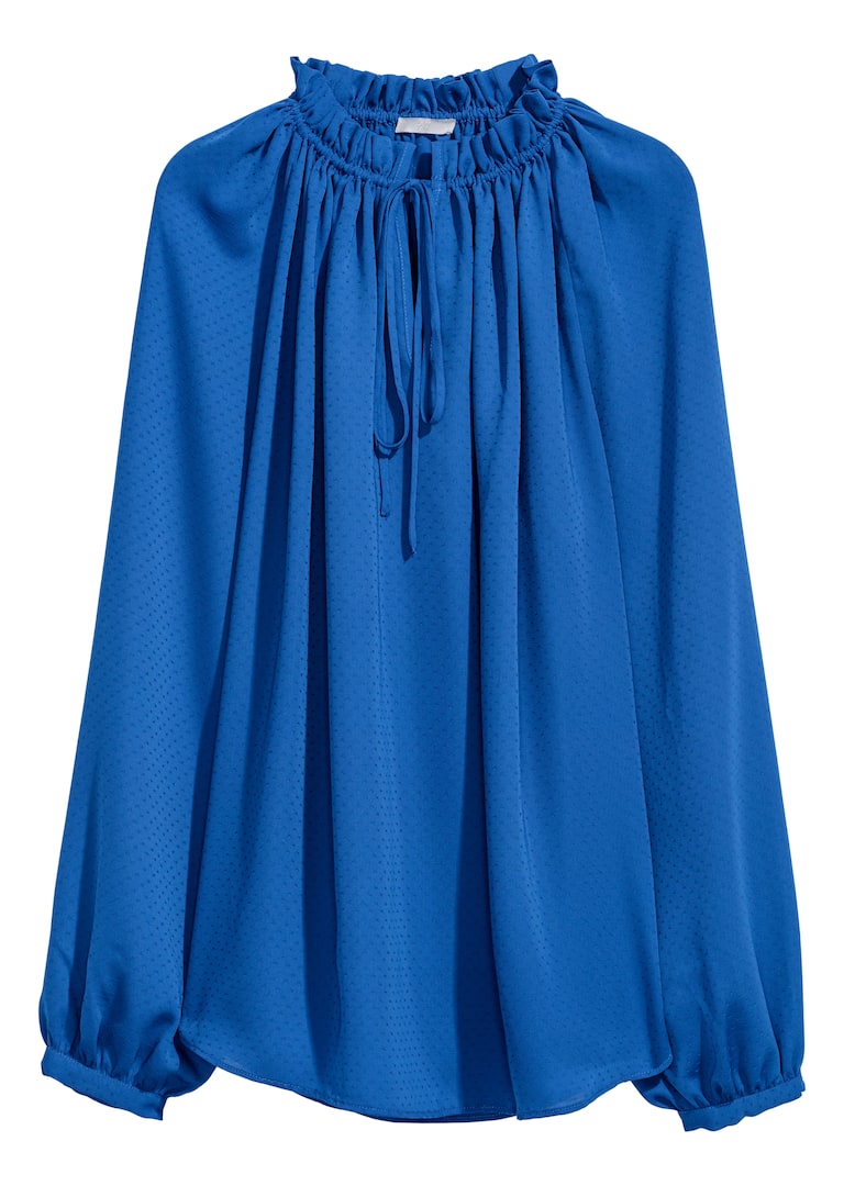 Textured-weave blouse - Cornflower blue - Ladies | H&M GB