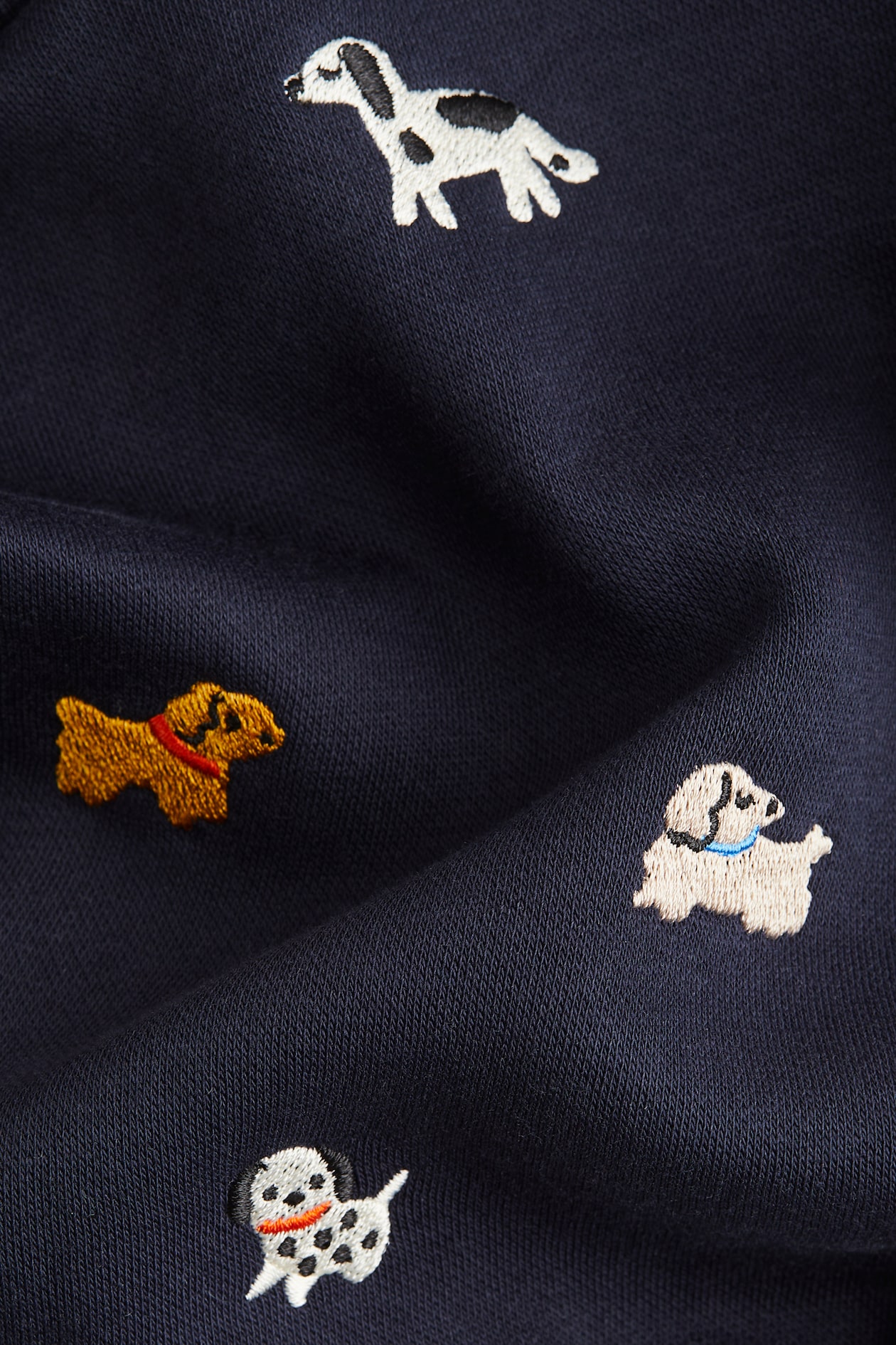 Navy blue/dogs Motif-Detail Brushed-Inside Sweatshirt for kids | H&M US