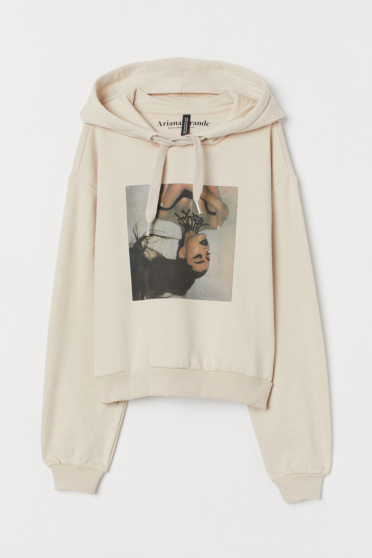 Short hooded top - Light beige/Ariana Grande - Ladies | H&M GR