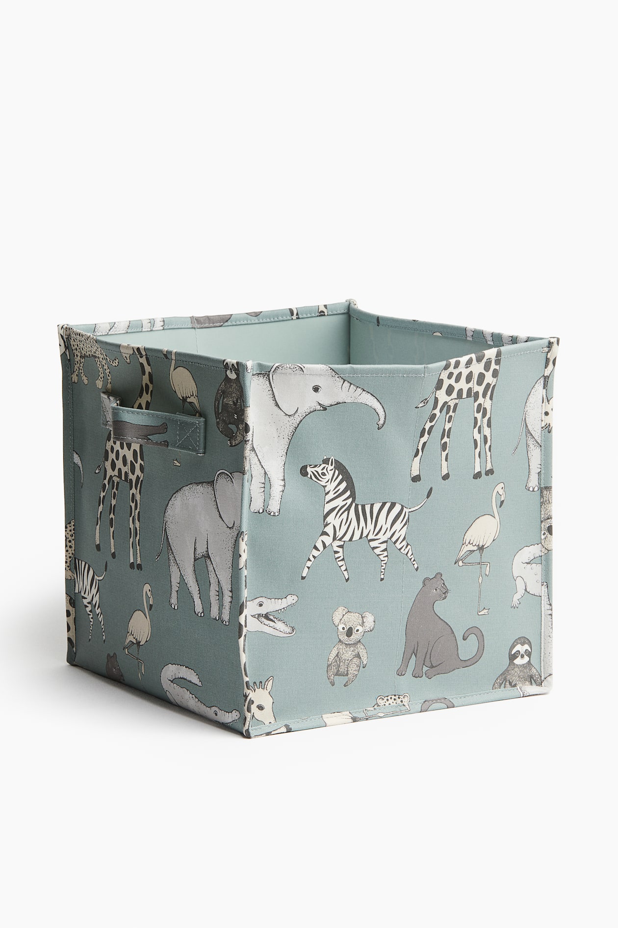 Printed Storage Basket - Light khaki green/animals - Home All | H&M US