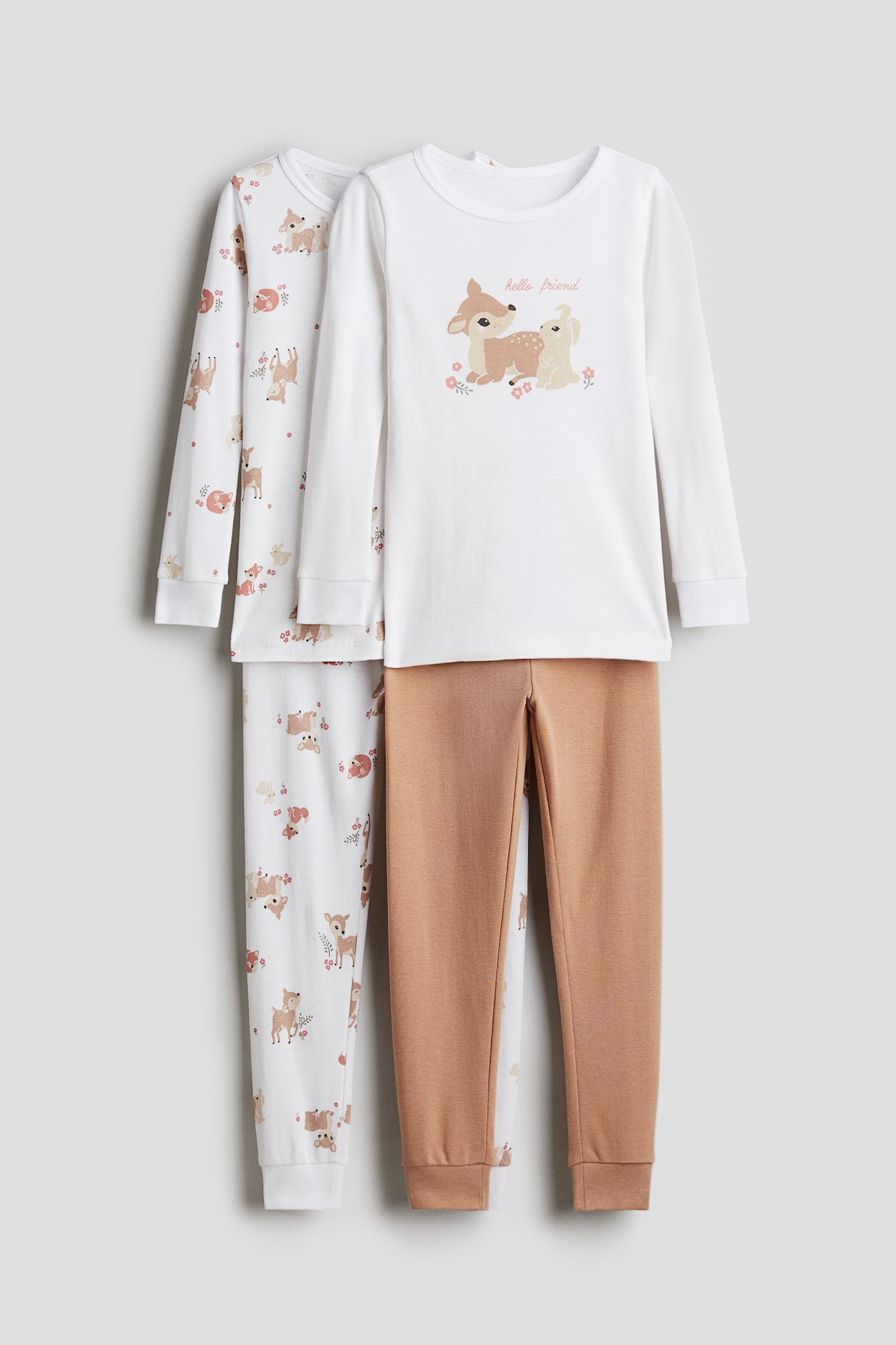 White/reindeer 2-pack Snug Fit Cotton Pajamas for kids | H&M CA
