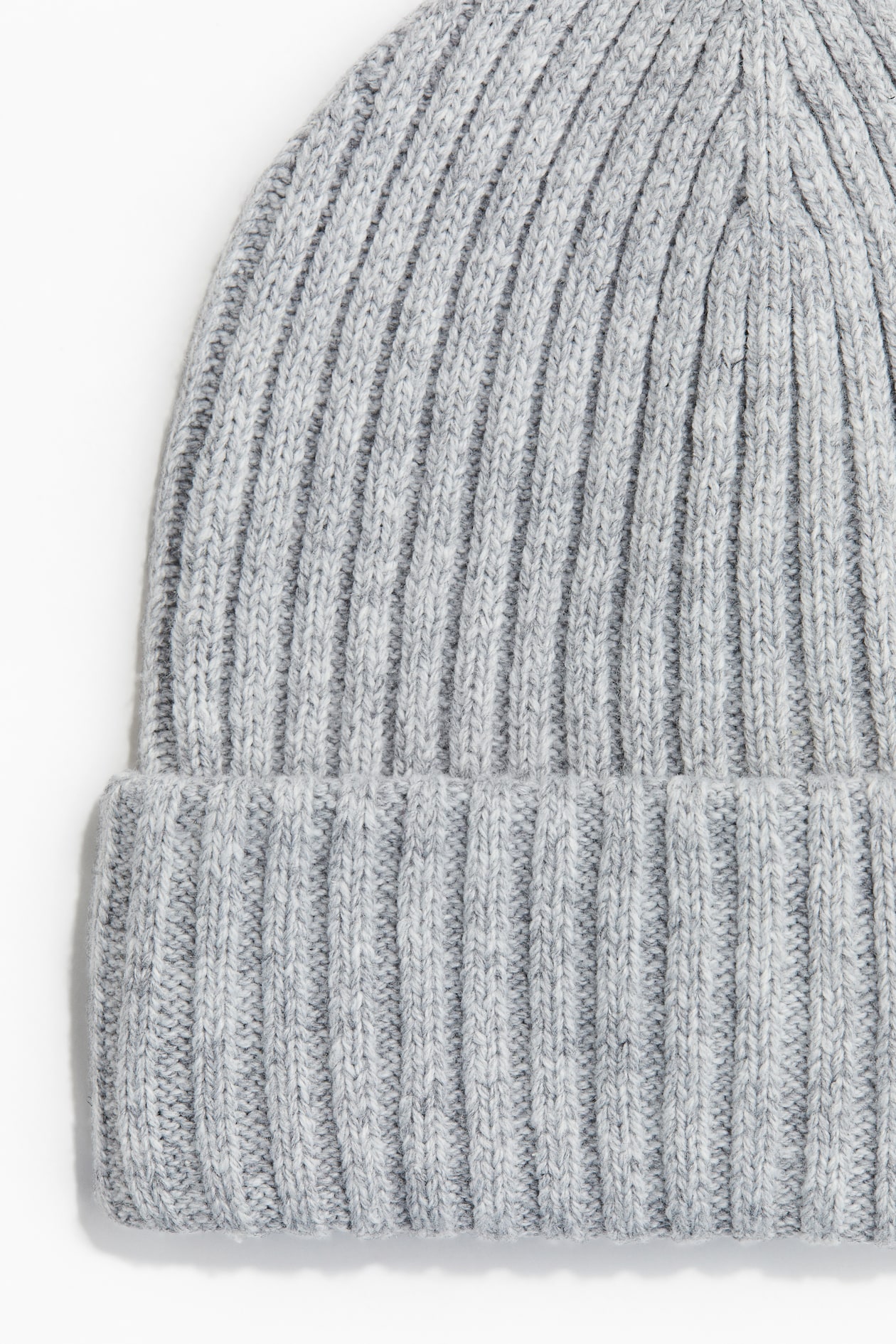 Women's Light gray melange Rib-Knit Beanie | H&M US