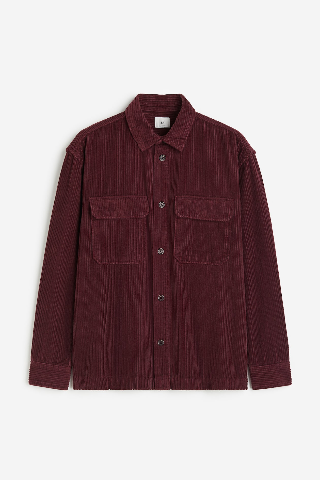 Relaxed Fit Corduroy shacket - Burgundy - Men | H&M SG