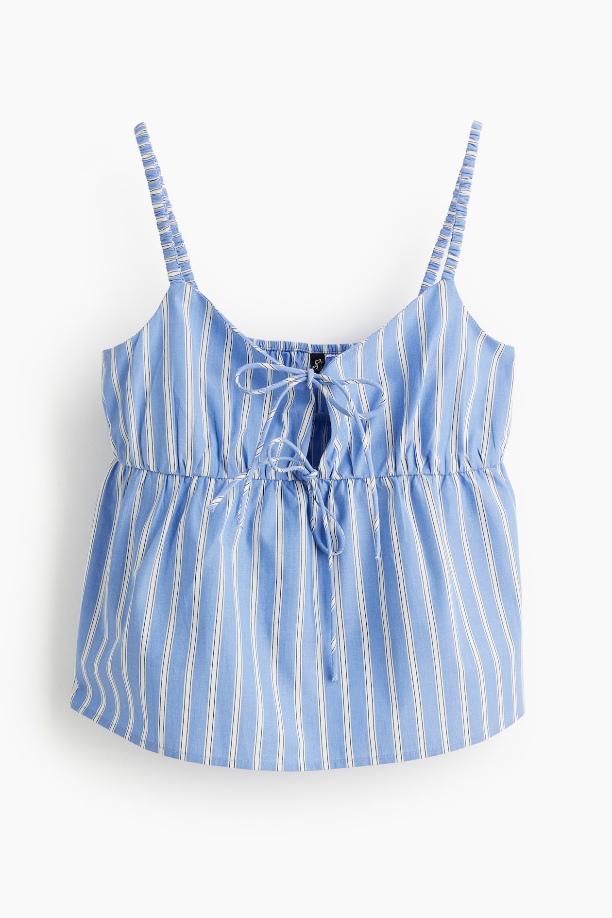 Tie-detail strappy top - Blue/Striped - Ladies | H&M GB