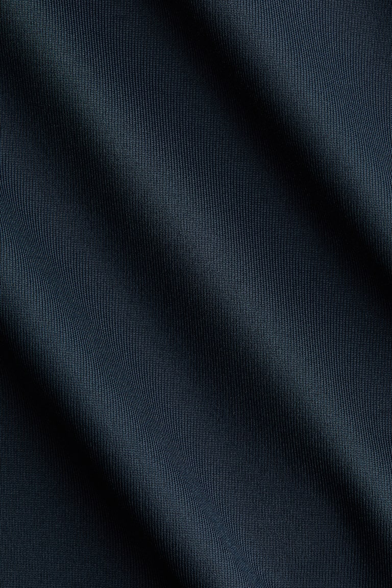 Women's Dark blue Long-sleeved Microfiber Top | H&M US