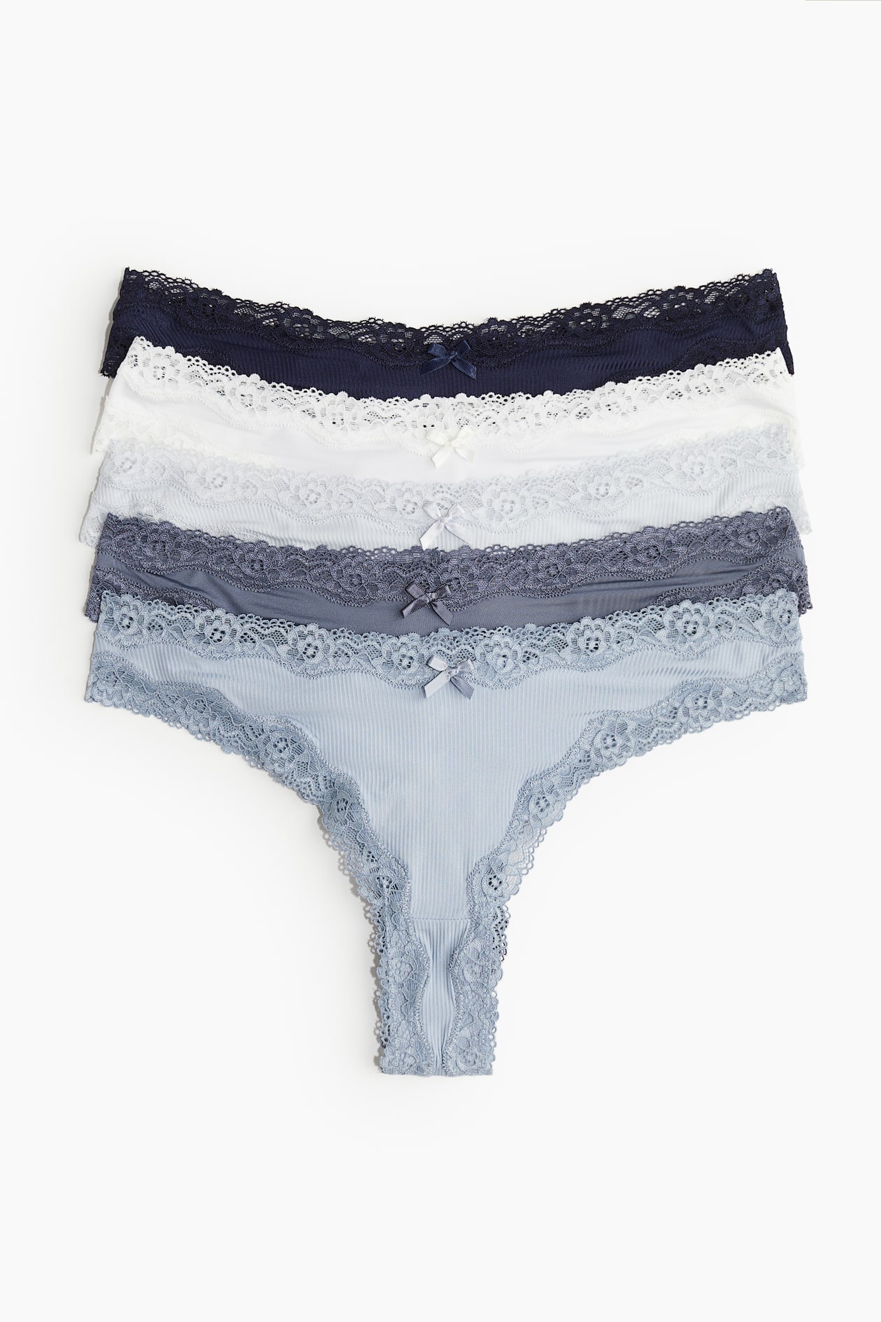 Women's Light blue/navy blue/white 5-pack Brazilian Briefs | H&M CA
