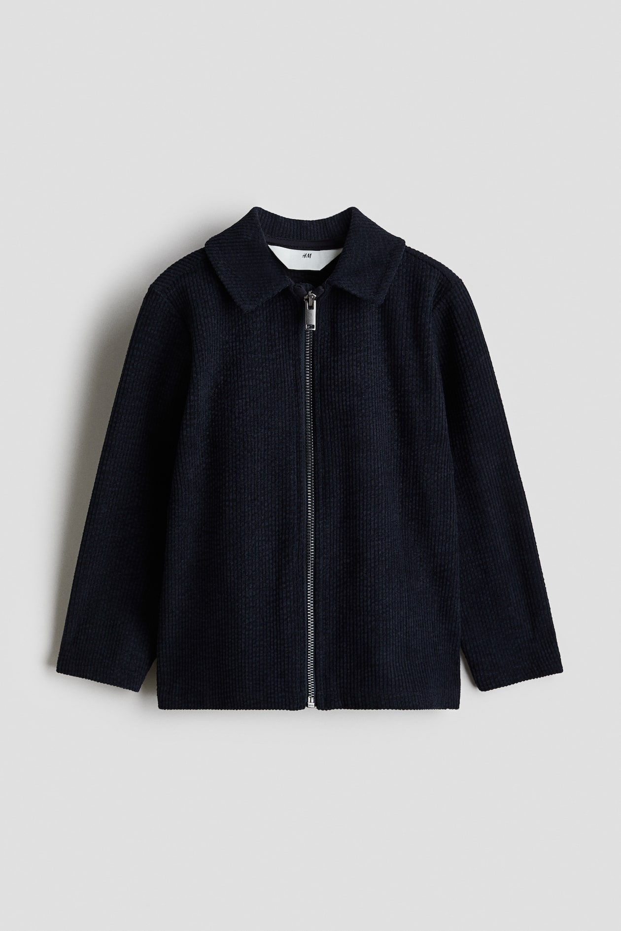 Navy blue Ribbed velour shacket for kids | H&M IN