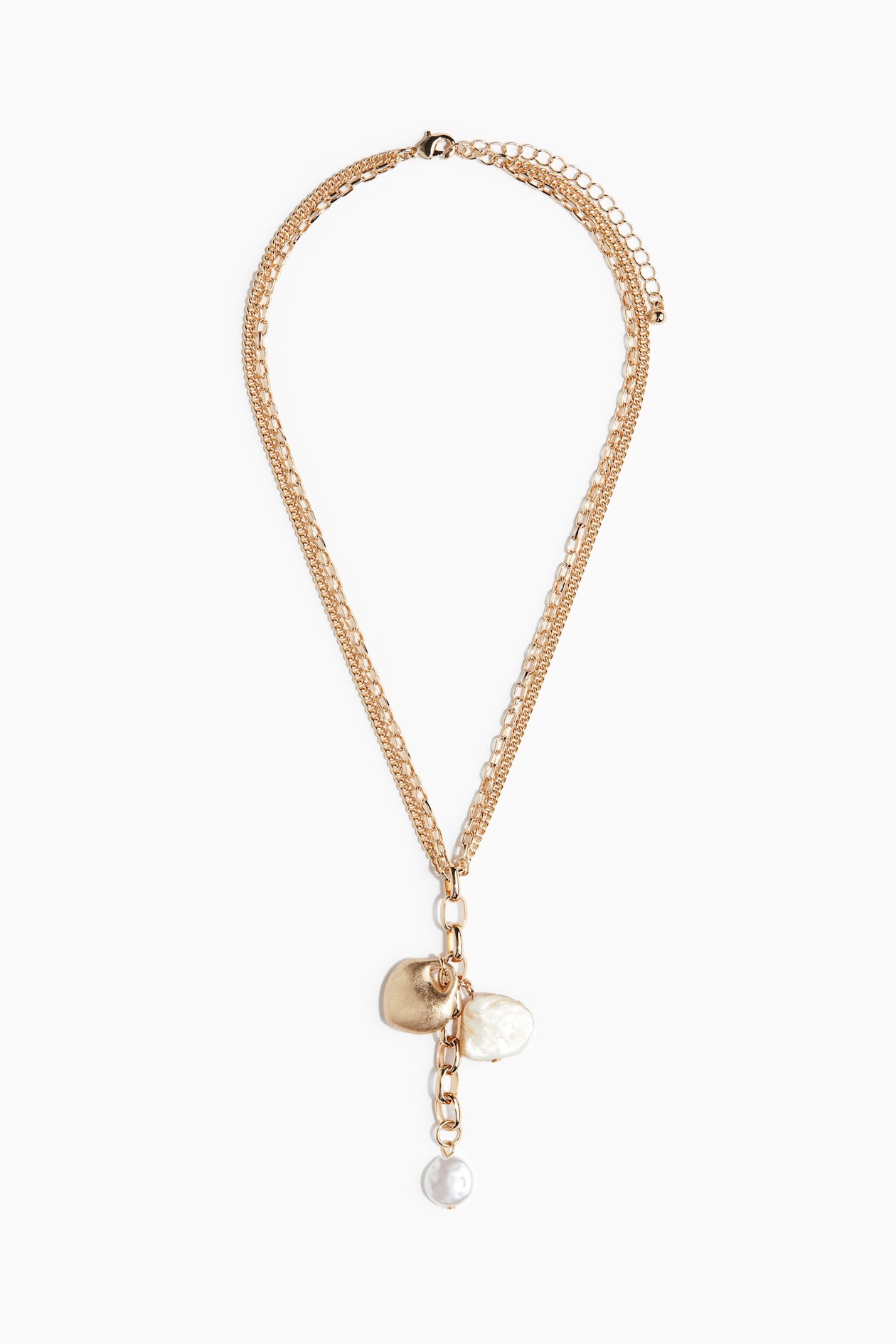 Collier à deux rangs avec pendentif - Doré/blanc - FEMME | H&M CA