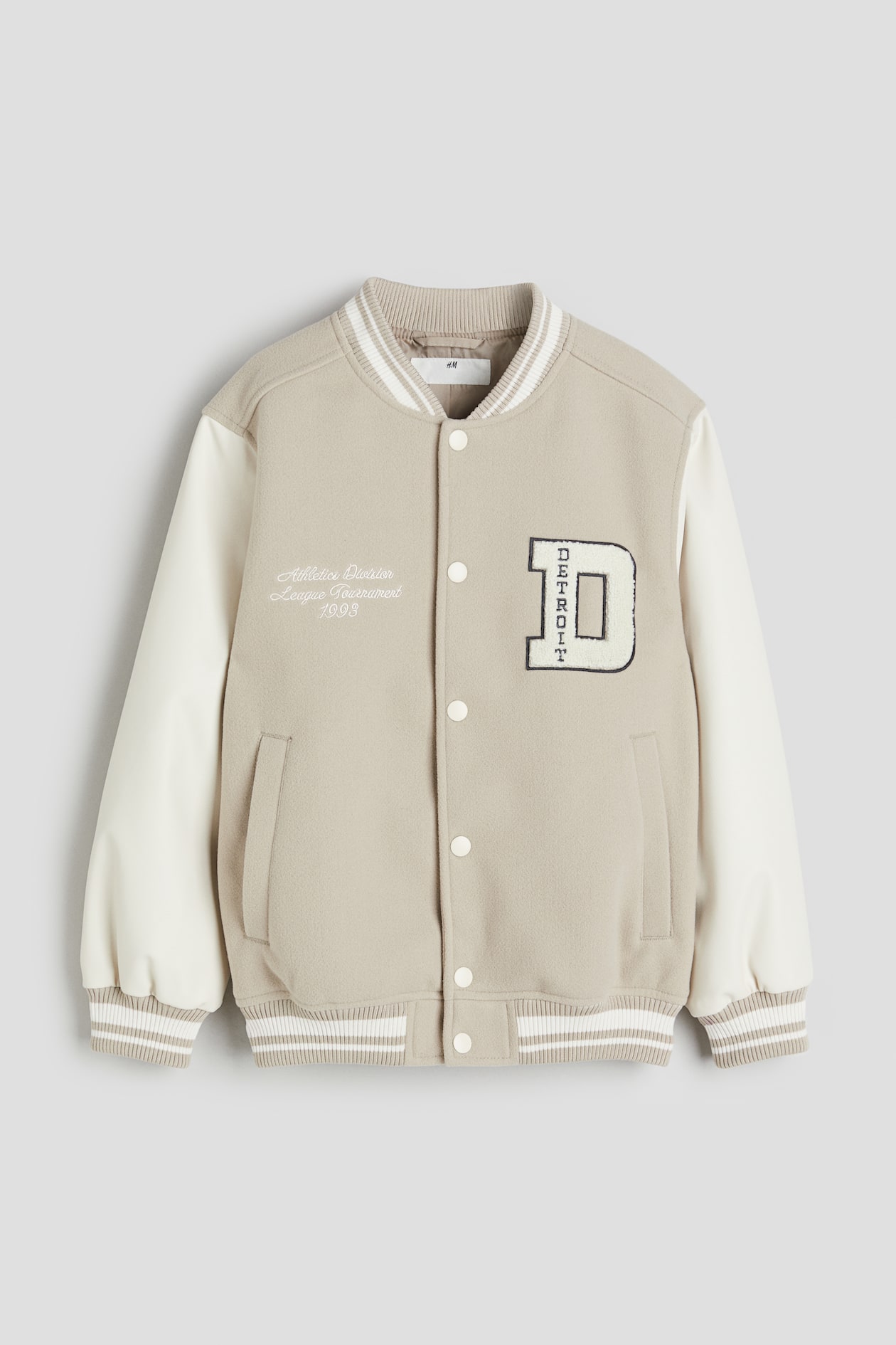 Appliqué Baseball Jacket - Light beige/Detroit - Kids | H&M AU