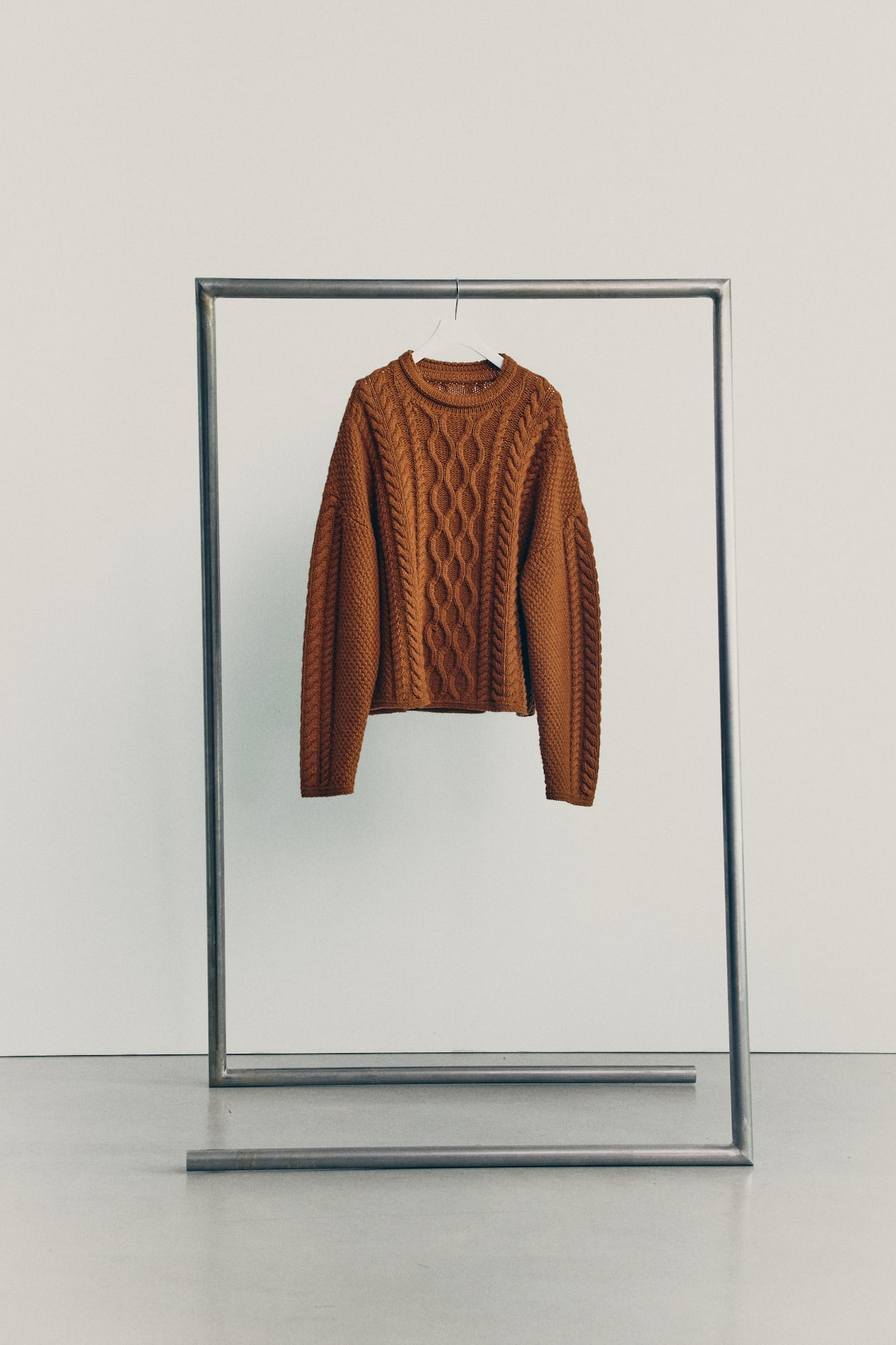 Flettestrikket genser i ullmiks - Brent orange - Men | H&M NO