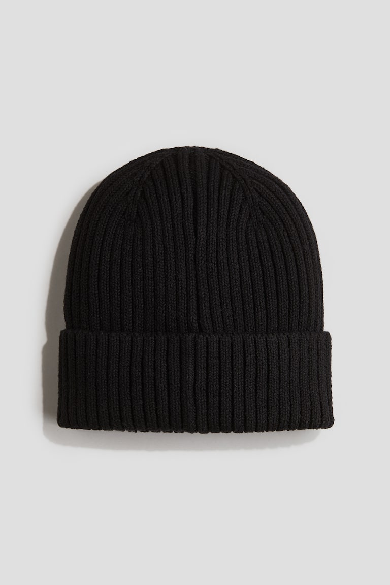 Black Rib-knit beanie for kids | H&M GB