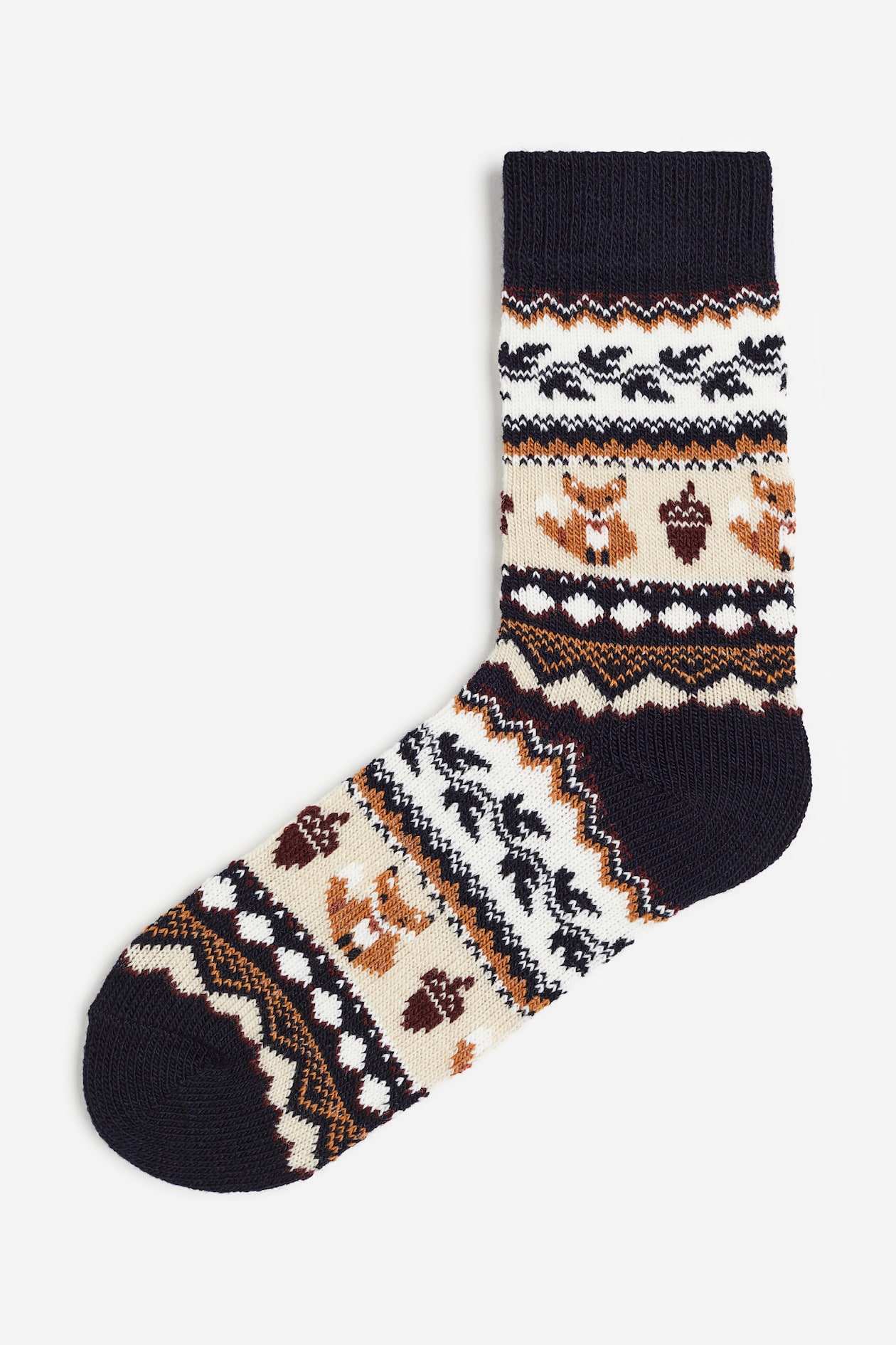 Wool-blend socks - Brown/Foxes - Men | H&M SG