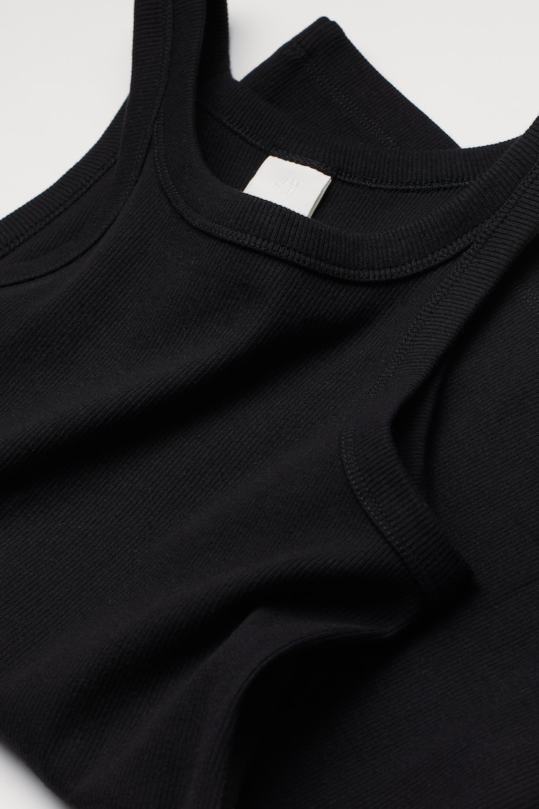 Women's Black Ribbed vest top | H&M GB