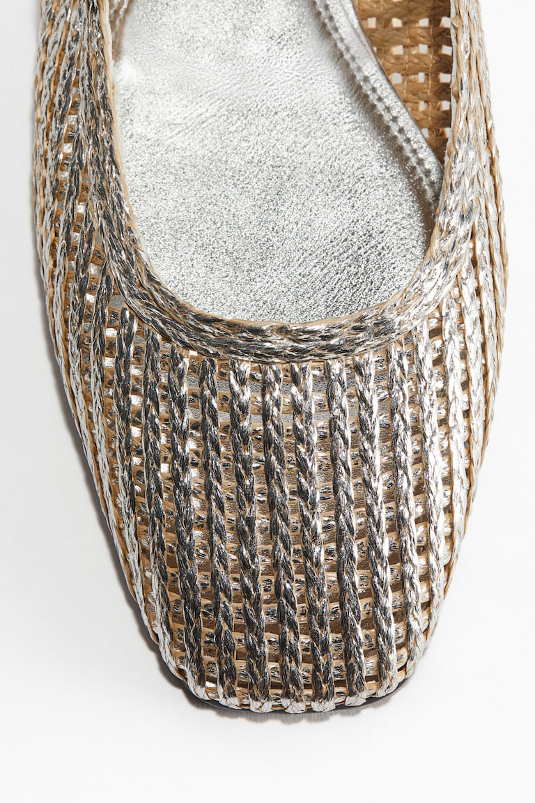 Women's Beige/silver-colored Straw Mary Janes | H&M US