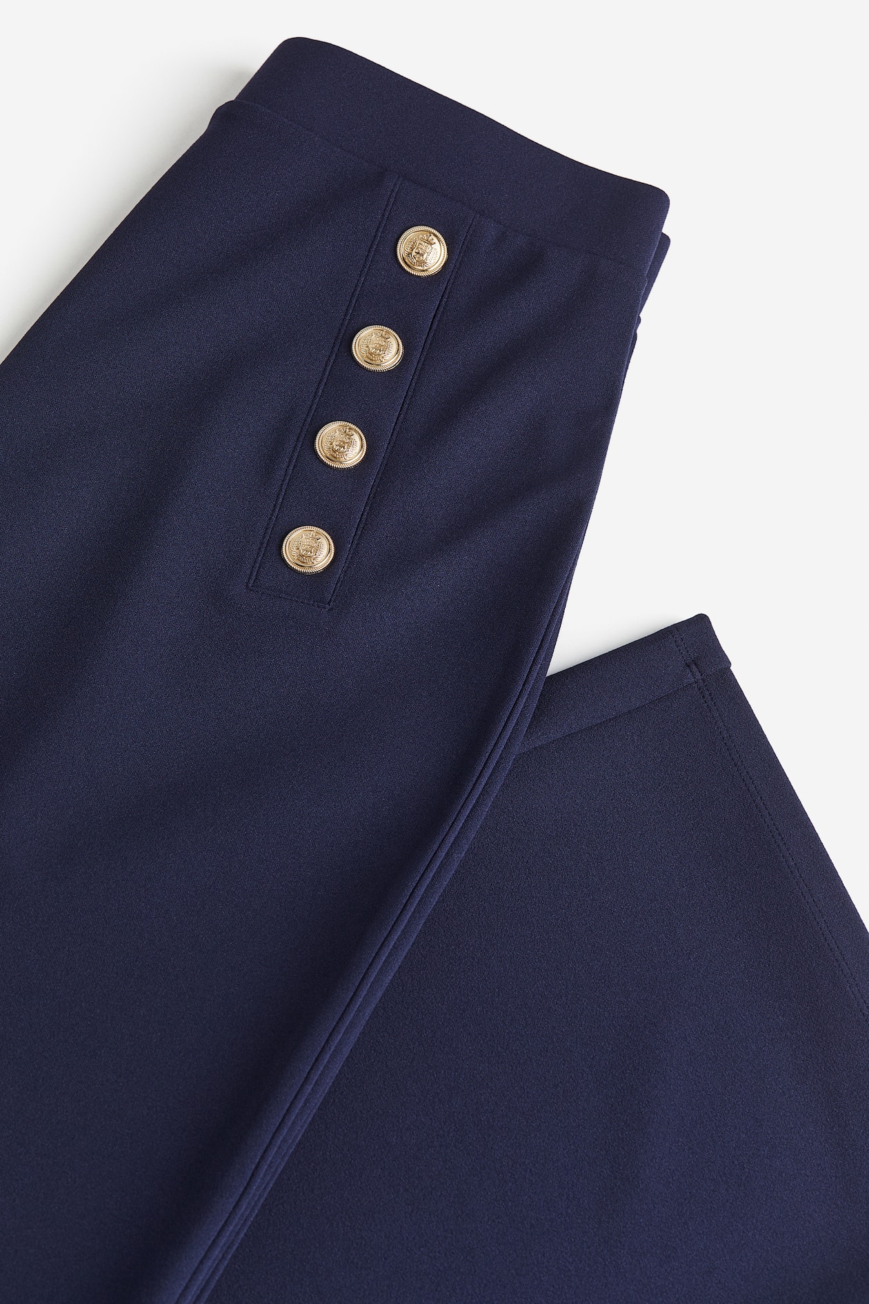 Button-front Pants - Navy blue - Ladies | H&M US