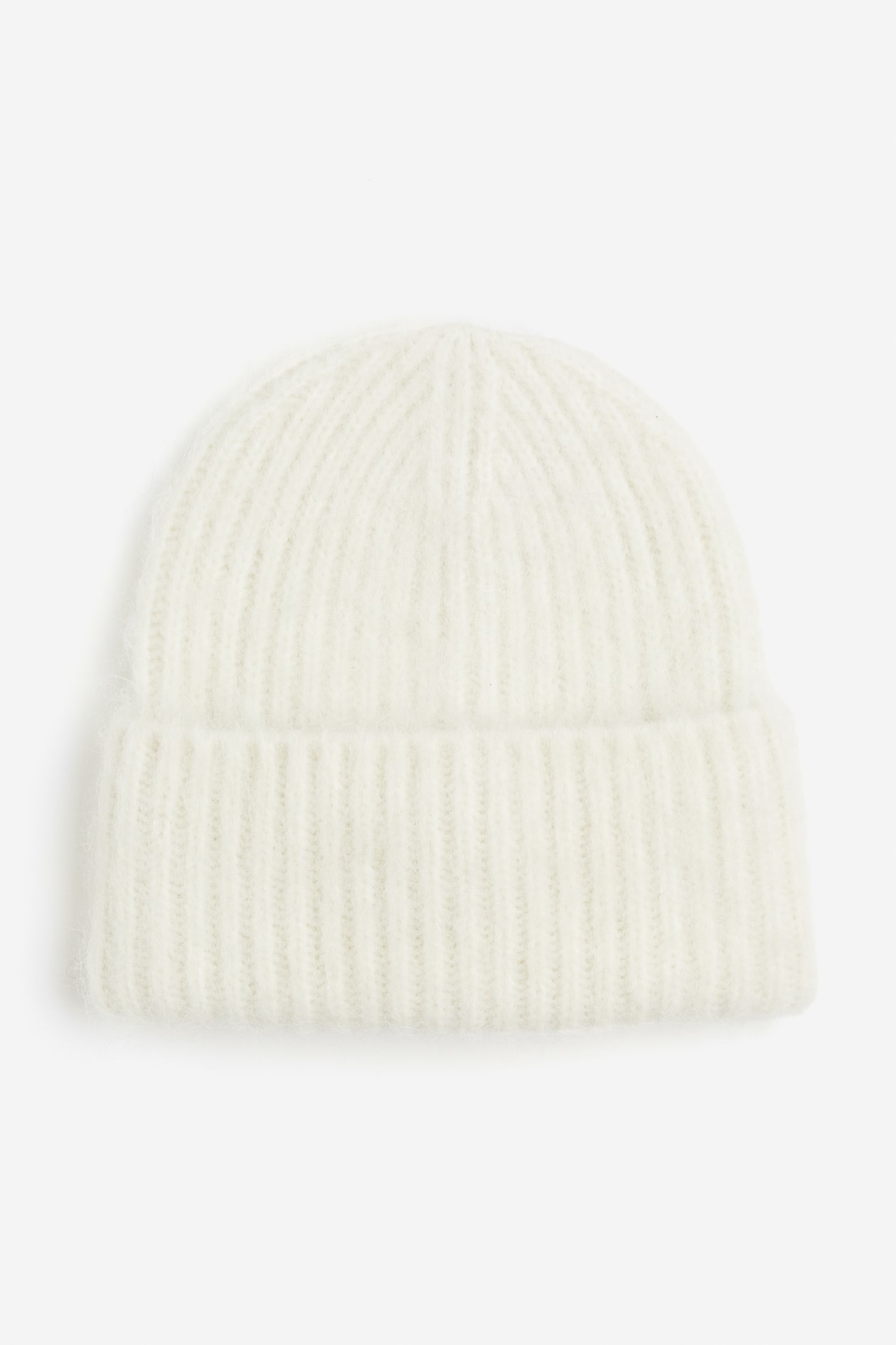 Women's Cream Rib-knit alpaca-blend beanie | H&M GB