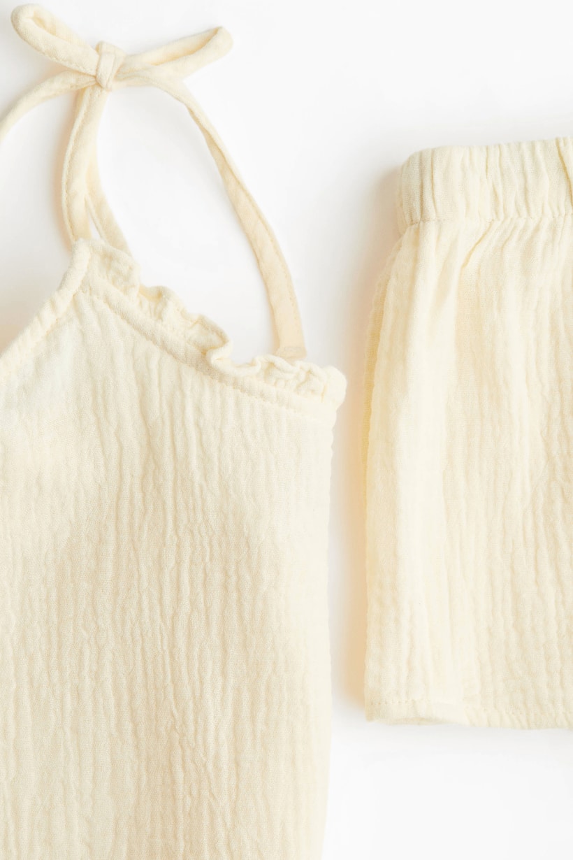 Cotton Muslin Pajamas - Light yellow - Ladies | H&M US