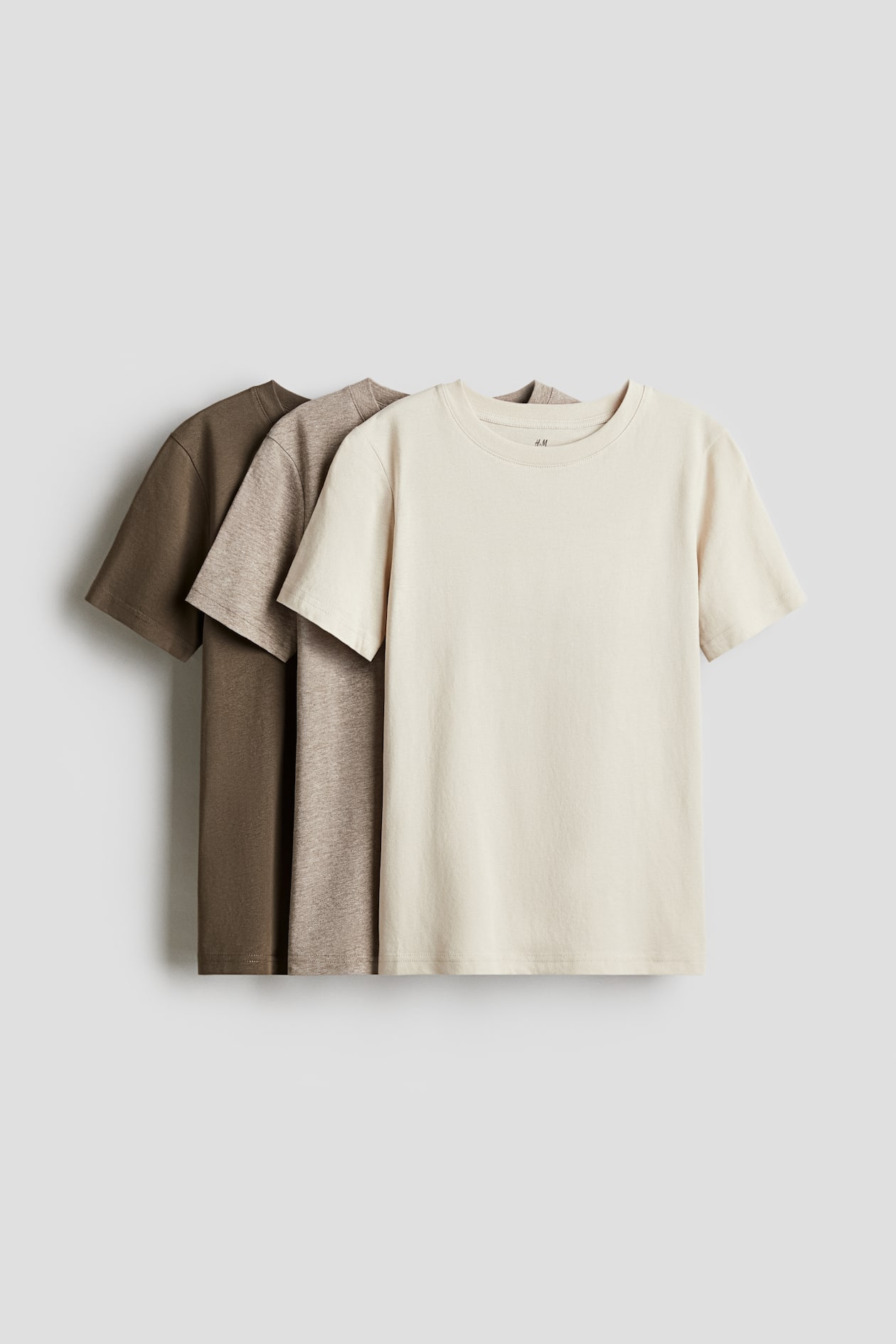 Lot de 3 T-shirts - Beige clair/beige foncé - ENFANT | H&M CA