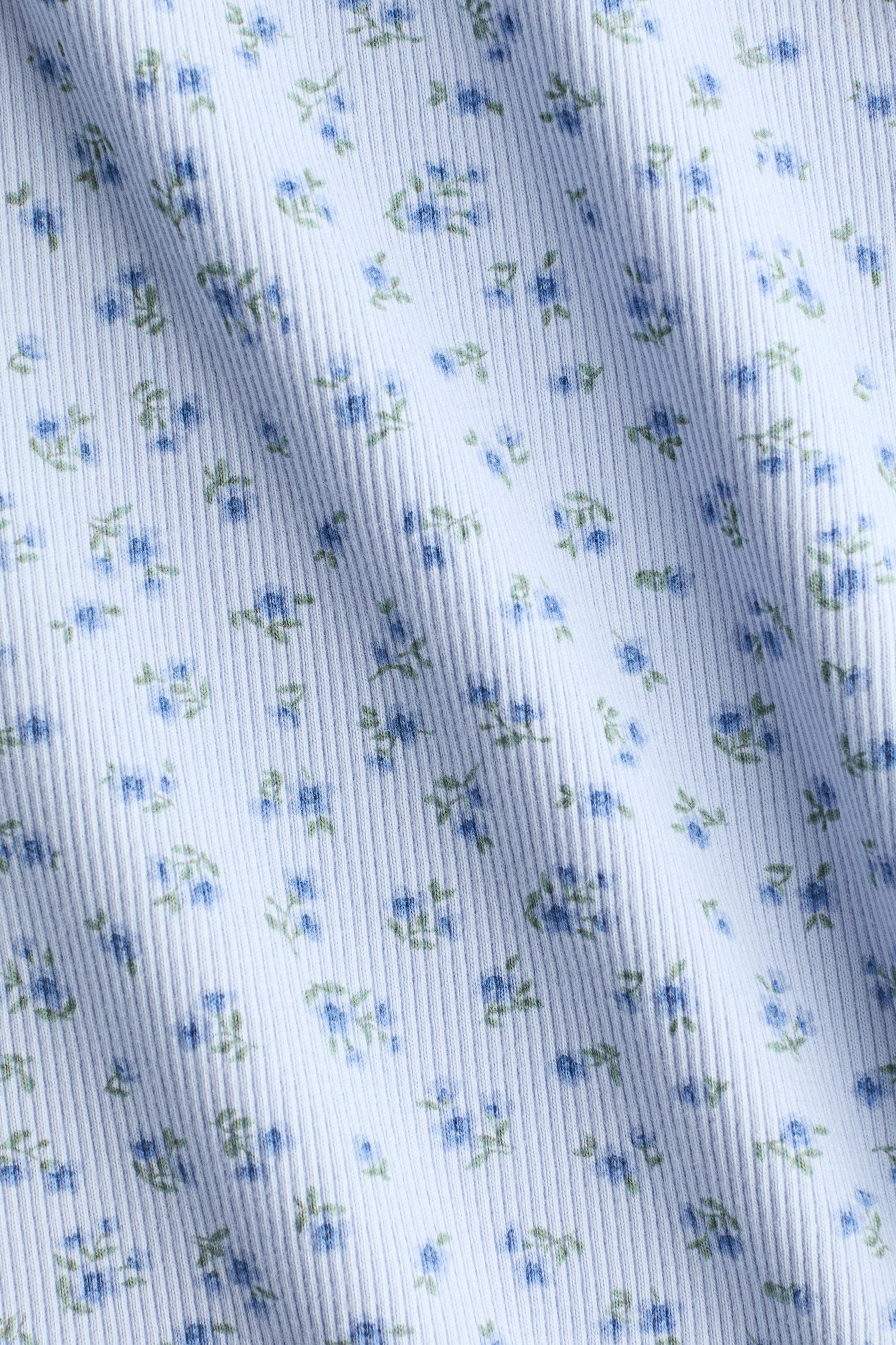 Ribbet top i jersey - Lyseblå/Blomstret - BØRN | H&M DK