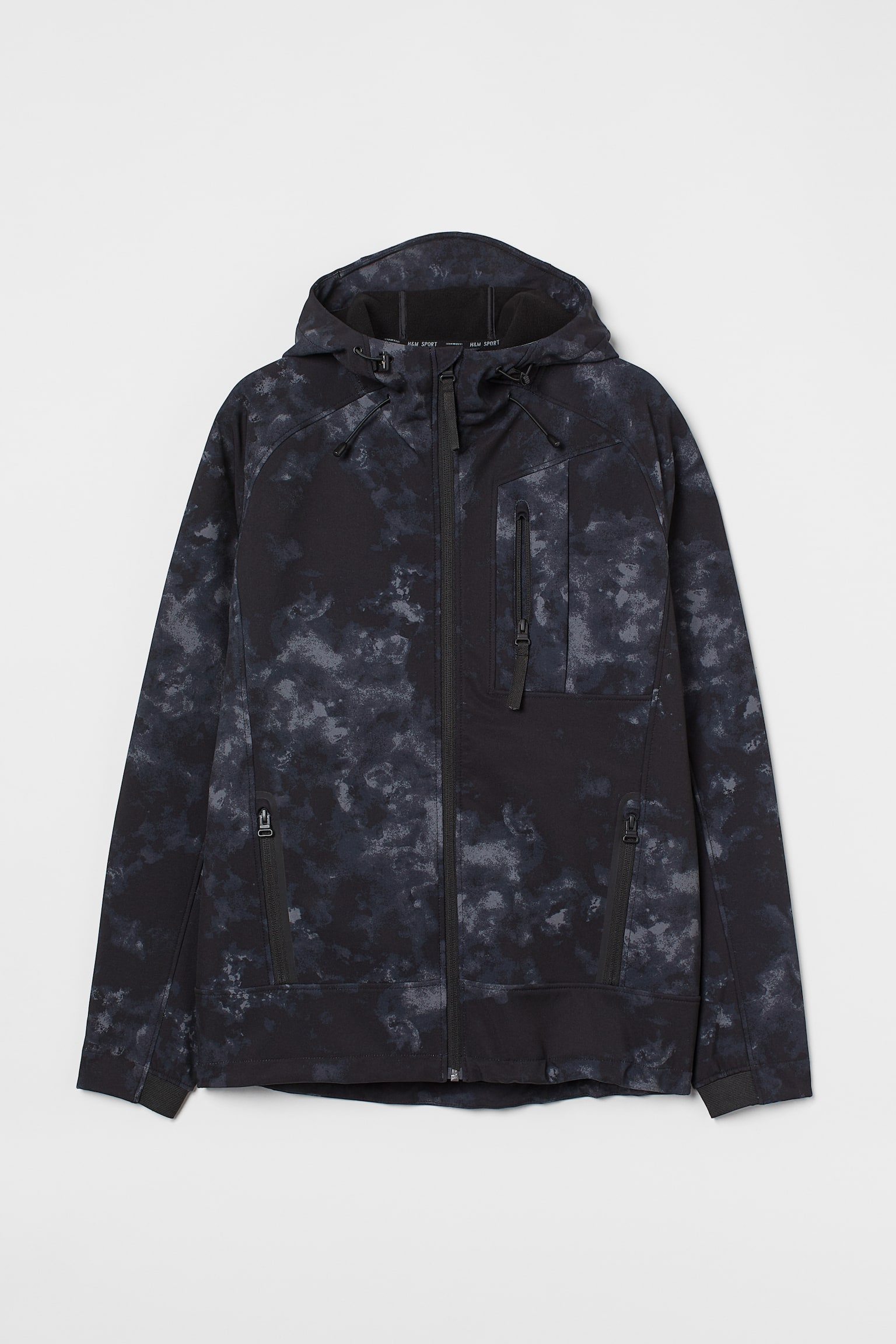 Softshell Jacket - Dark gray/patterned - Men | H&M US