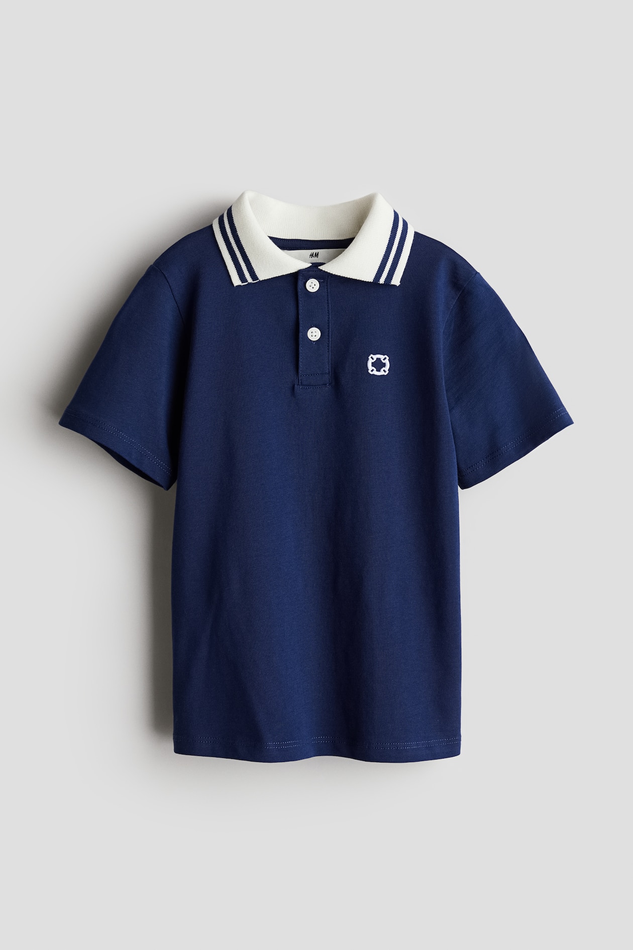 Cotton Jersey Polo Shirt - Navy blue - Kids | H&M US