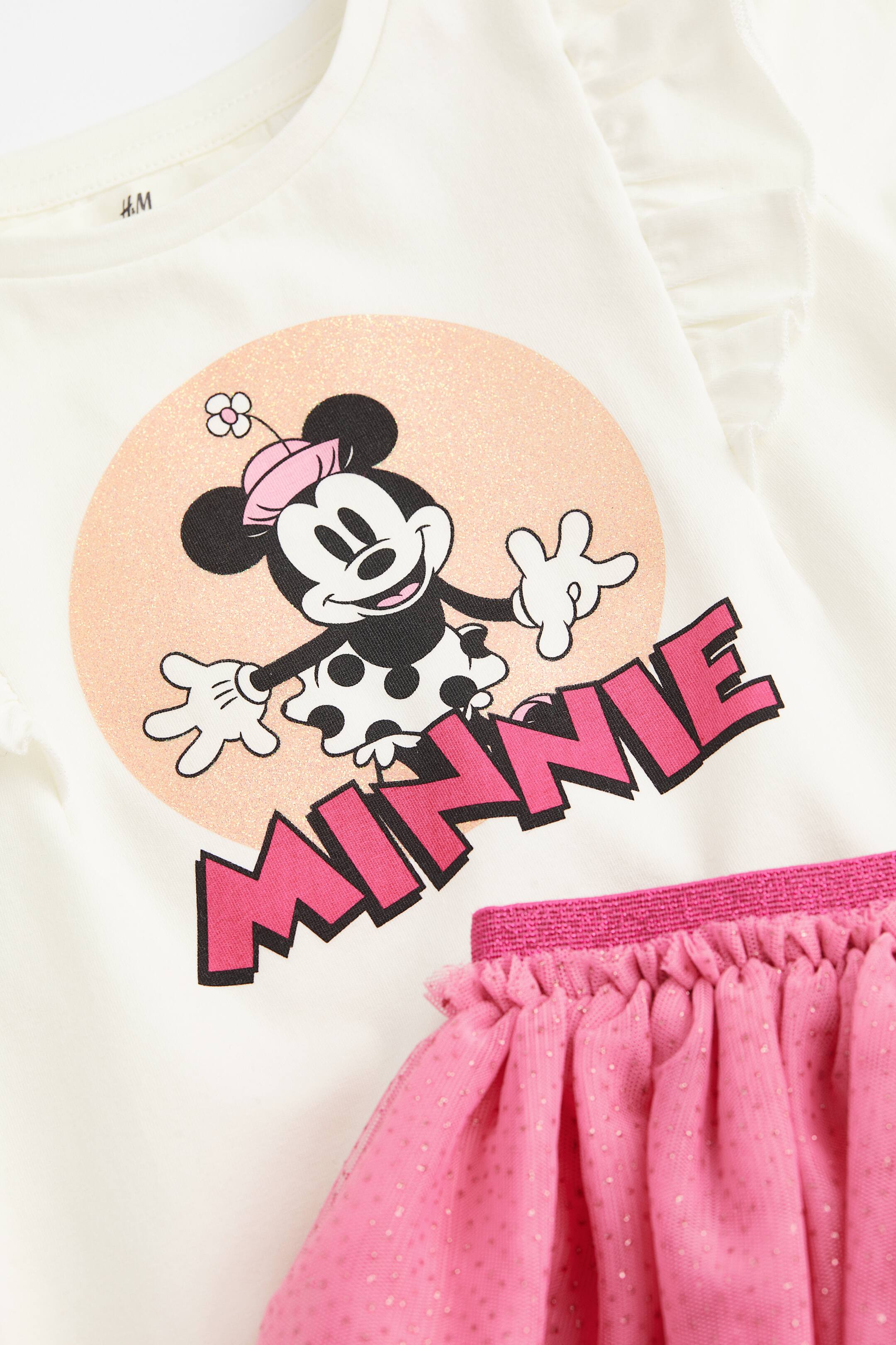 2-piece printed set - White/Minnie Mouse - Kids | H&M SG