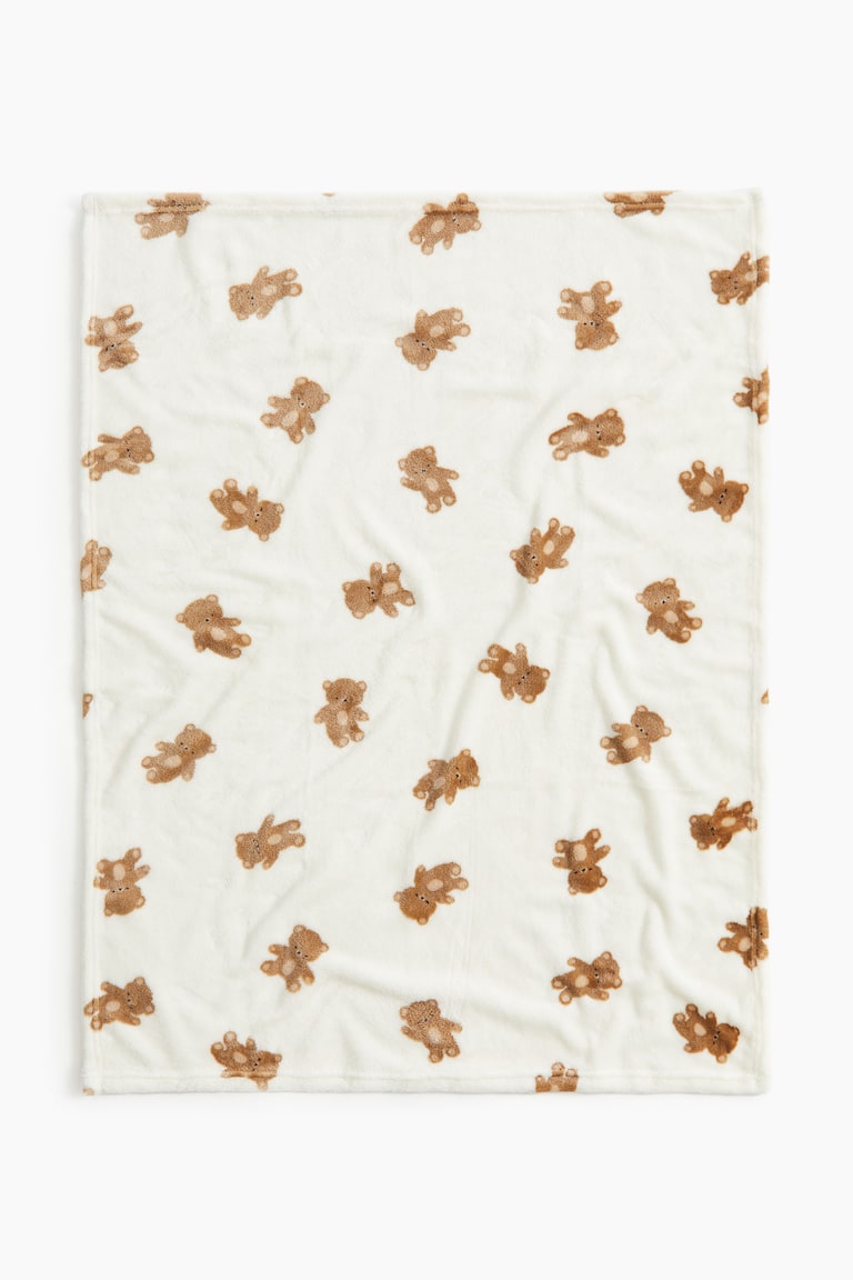 White/teddy bears Fleece Baby Blanket at H&M Home | H&M CA