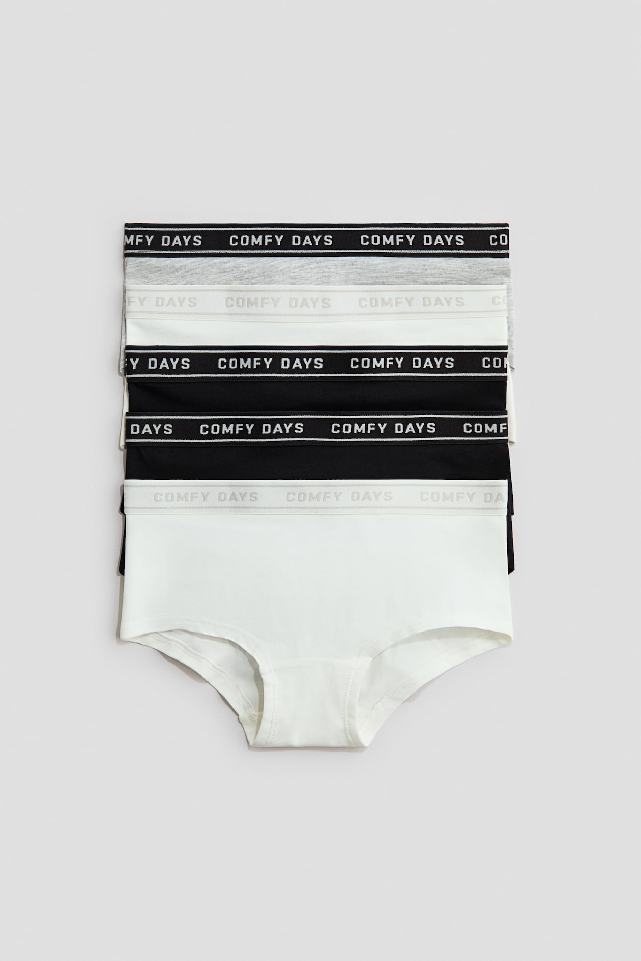 5-pack trosa hipster med textmotiv - Svart/Vit/Ljusgråmelerad - BARN ...