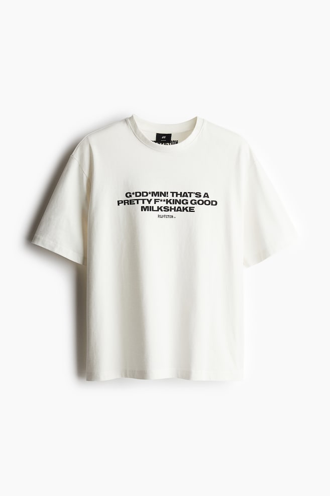 Loose Fit Printed T-shirt - White/Pulp Fiction - Men | H&M US