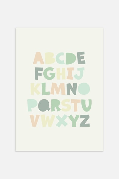 My First Alphabet Poster - Vert/orange/jaune/bleu - Postery - Home All ...