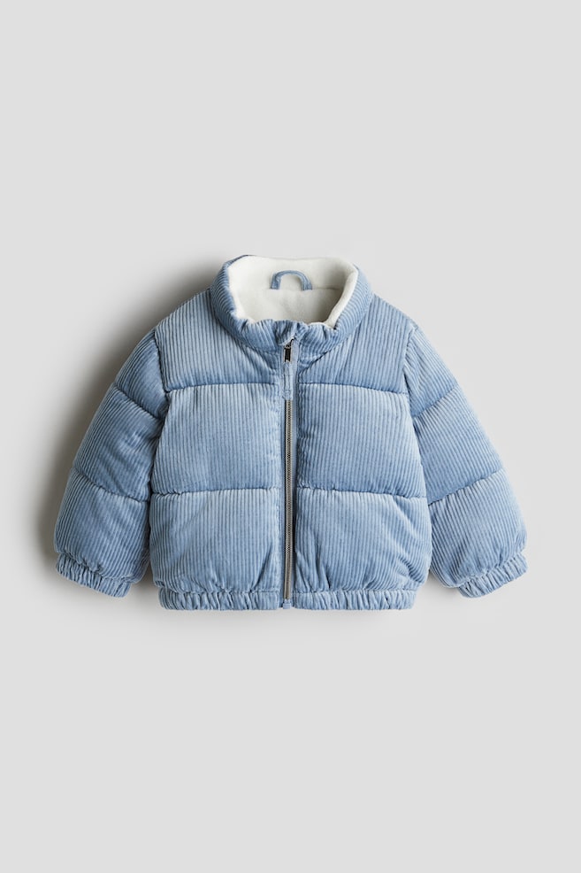 Corduroy Puffer Jacket - Dusty blue - Kids | H&M US