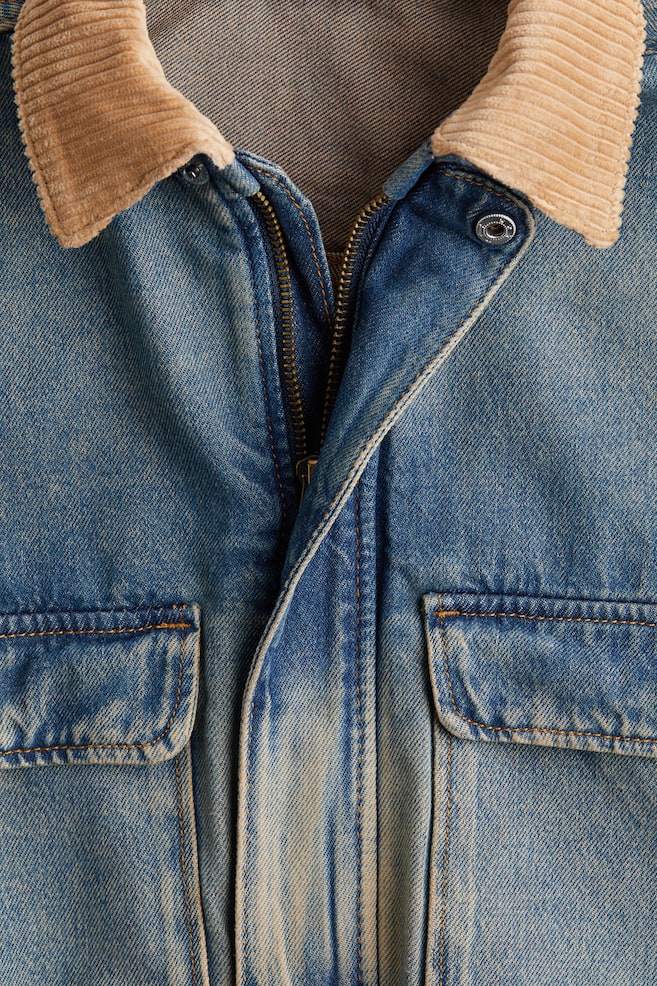 - Denim Jacket with Collar - Faded denim blue - Kids | H&M US
