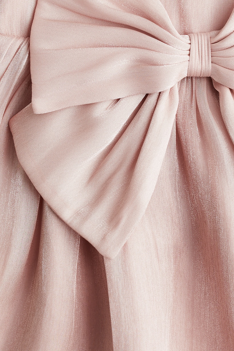 Light dusty pink Bow-Detail Organza Dress for kids | H&M US