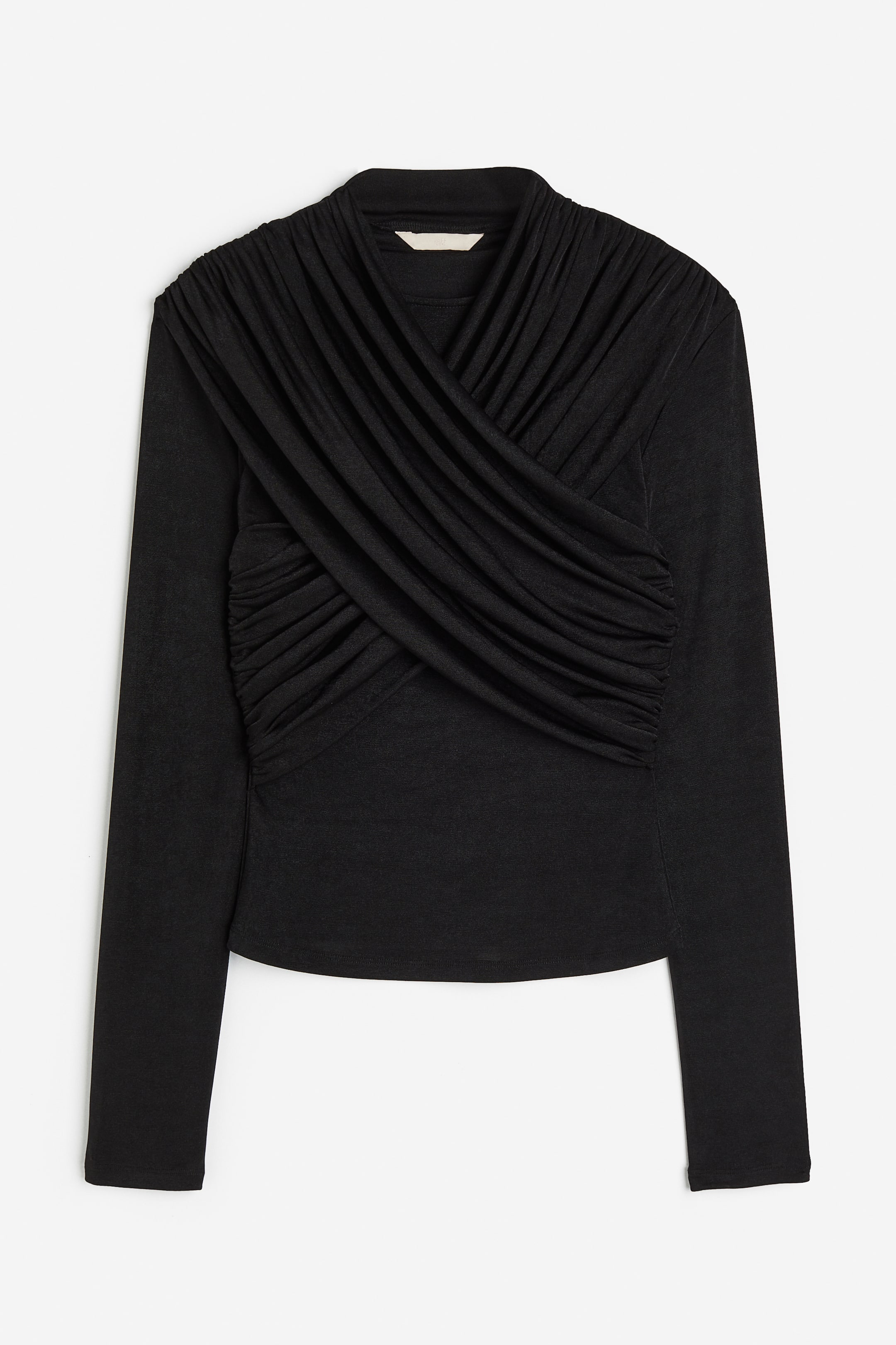 Gedrapeerde tricot top - Zwart - DAMES | H&M NL