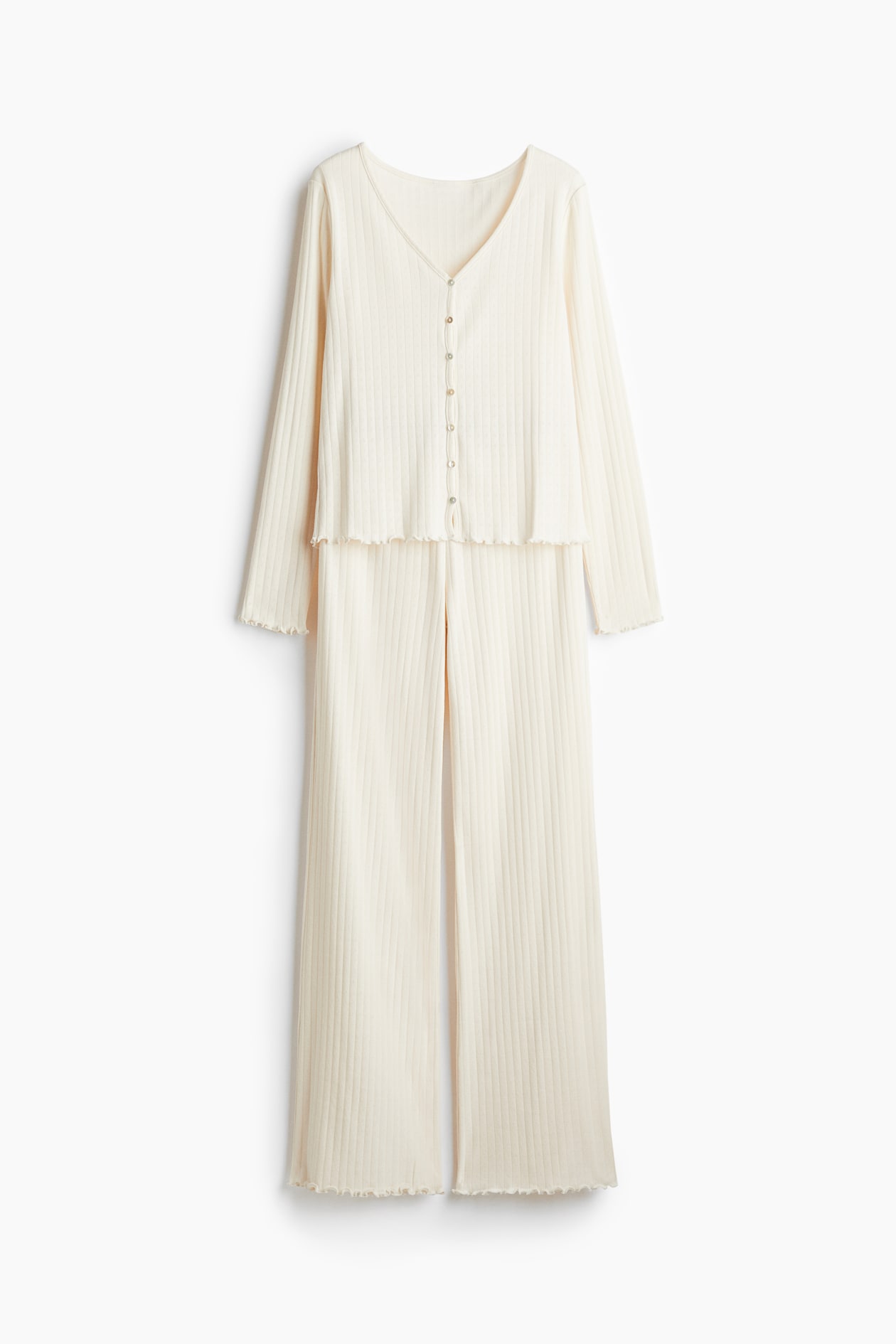 Women's Cream Pointelle jersey pyjamas | H&M GB