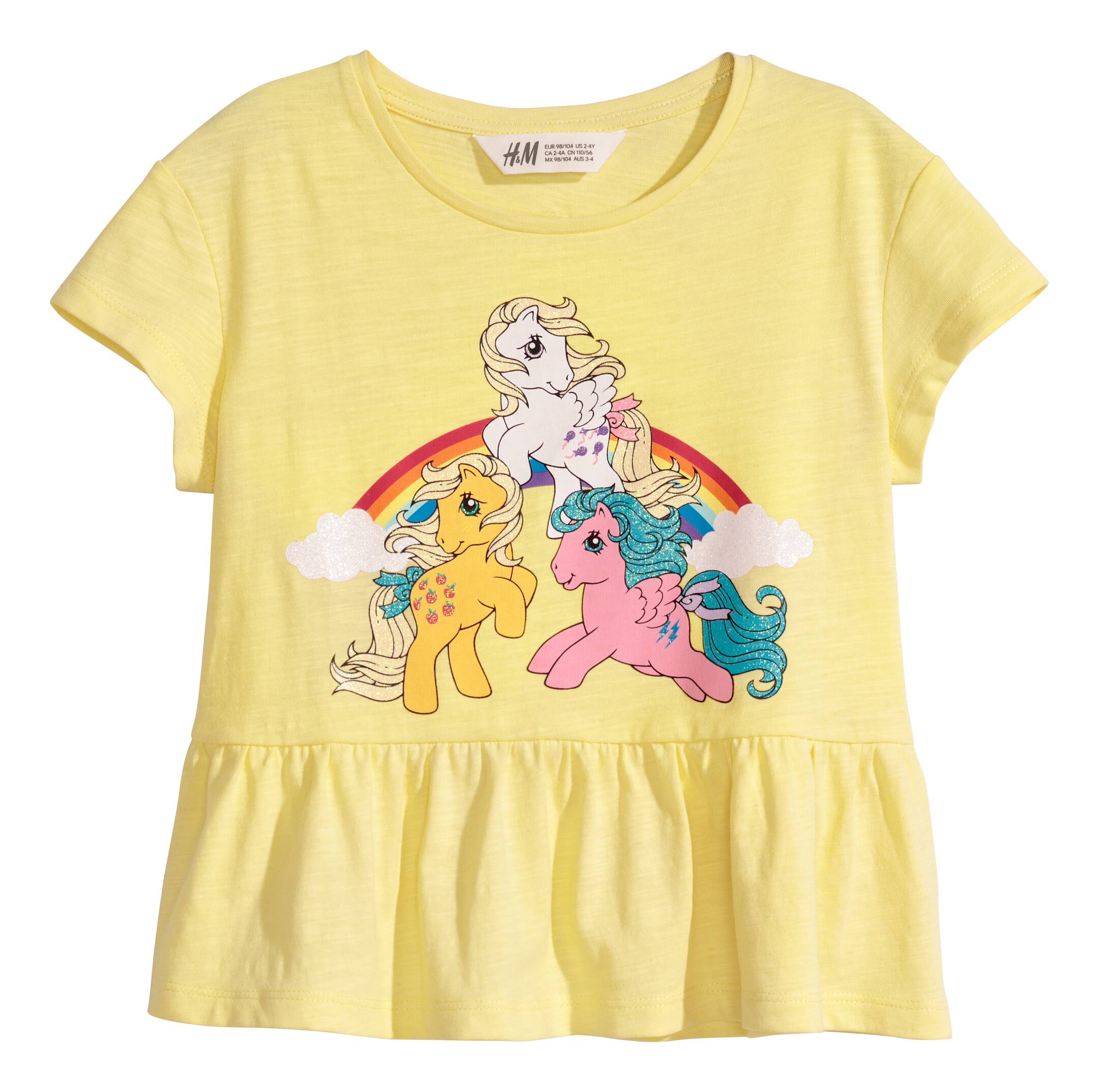 Flounced Top - Light yellow/My Little Pony - Kids | H&M US