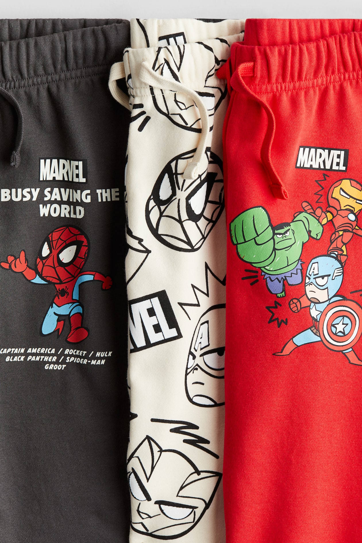 3er-Pack Joggers mit Print - Rot/Marvel Comics - Kids | H&M AT