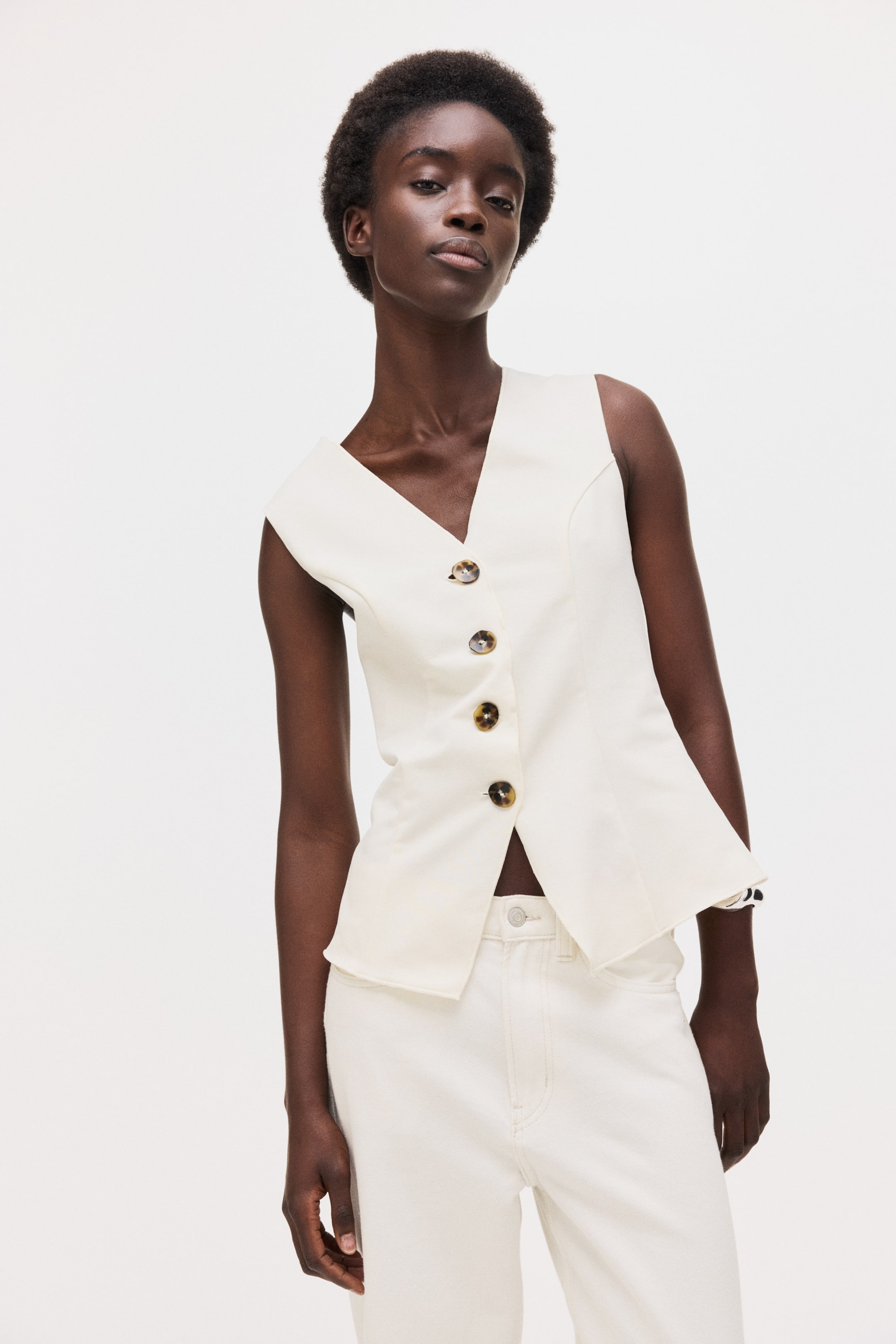 Jersey waistcoat - Cream - Ladies | H&M IE