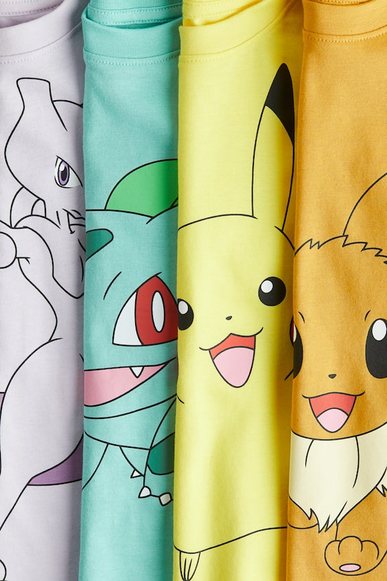 4-pack de playeras con diseño - Anaranjado/Pokémon - Kids | H&M MX
