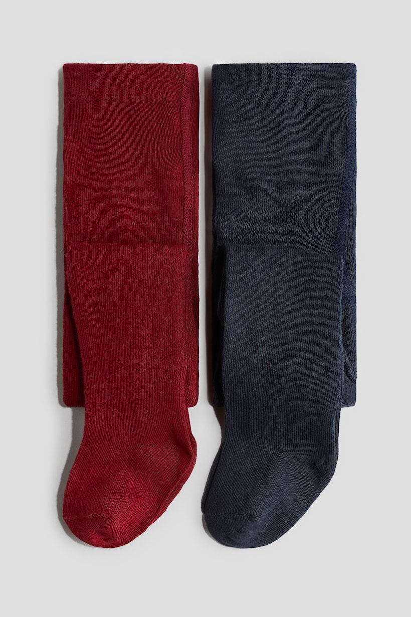 2-pack Tights - Dark red/navy blue - Kids | H&M US