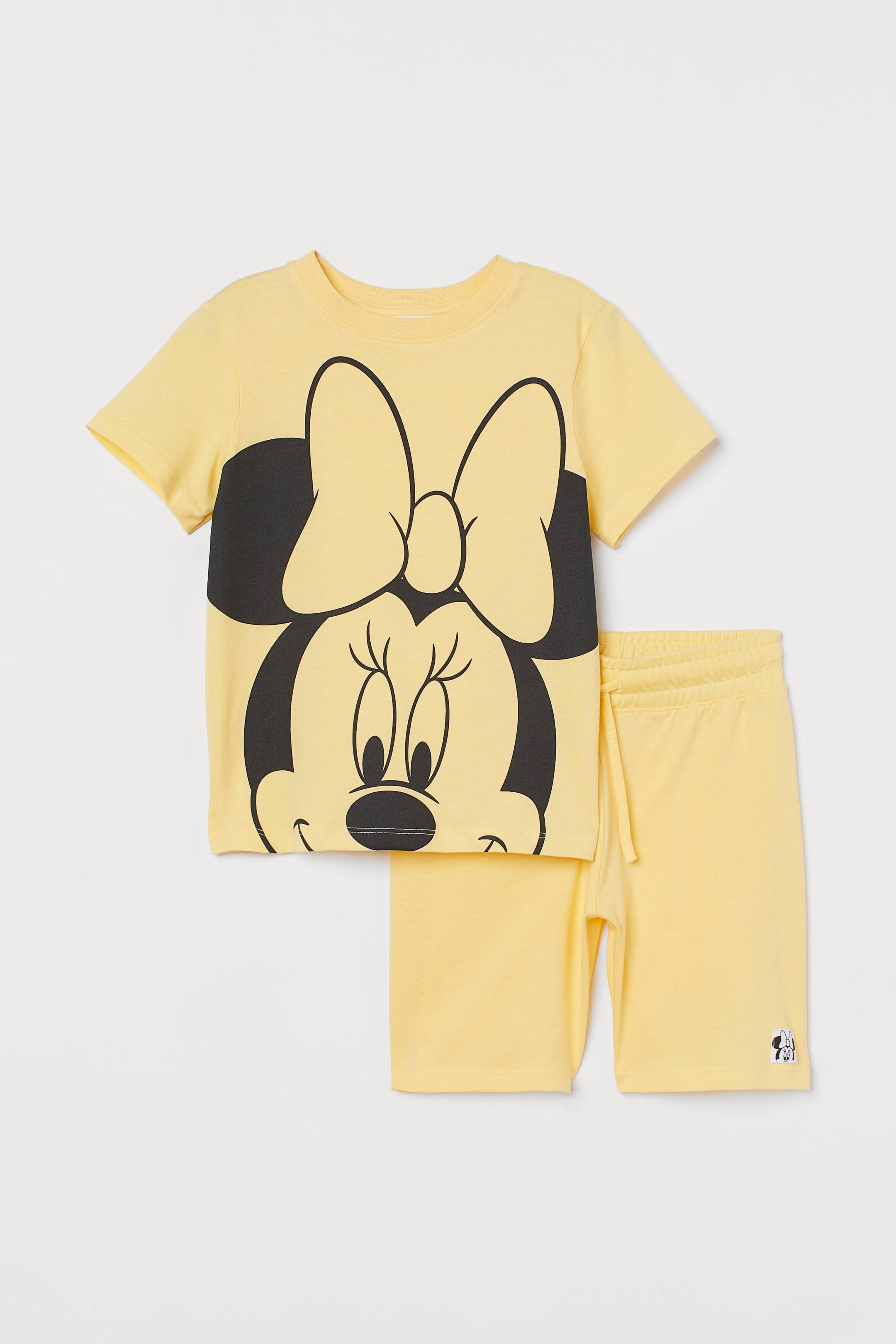 2-piece Printed Set - Light yellow/Minnie Mouse - Kids | H&M CA