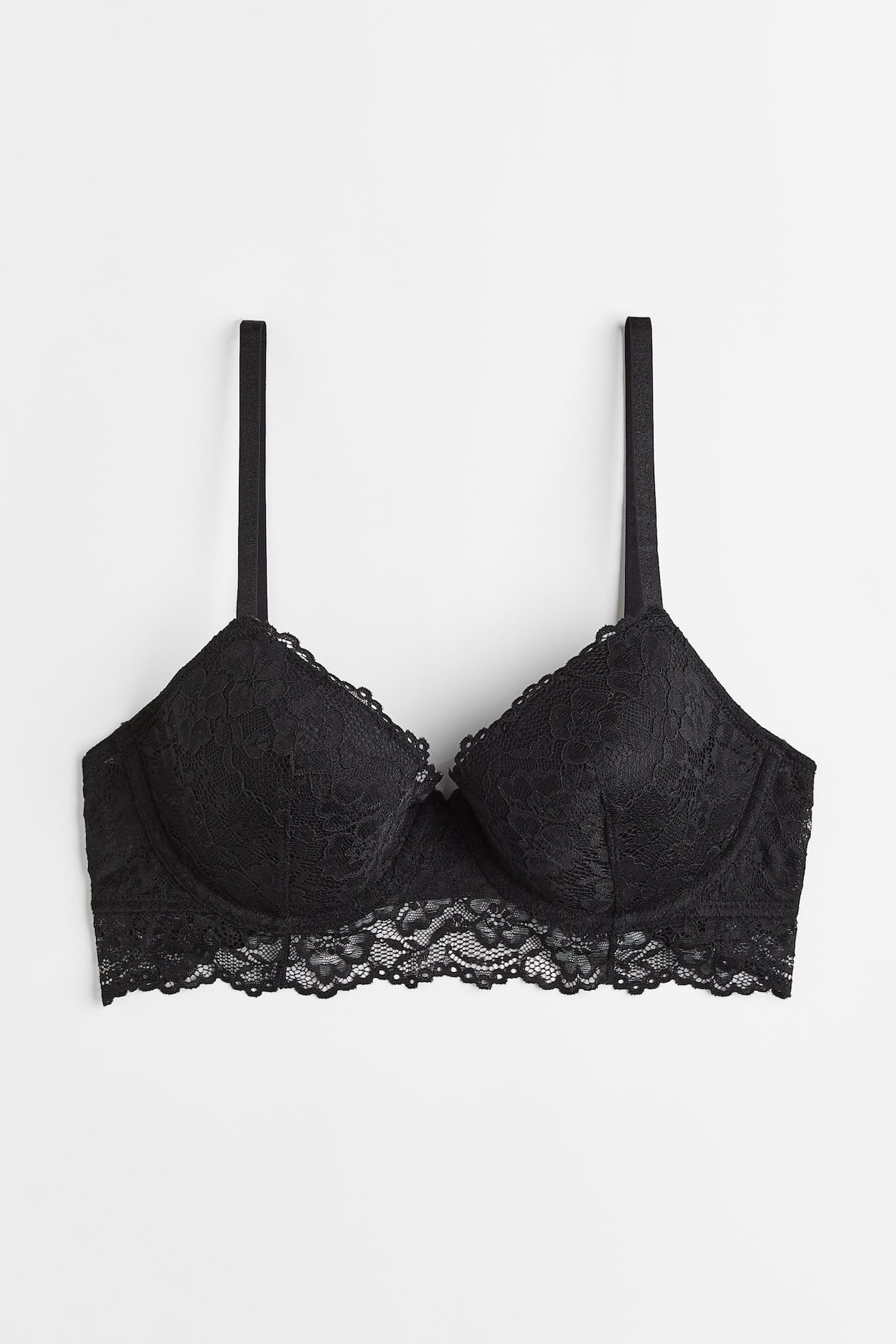 Padded underwired lace bra - Black - Ladies | H&M IN