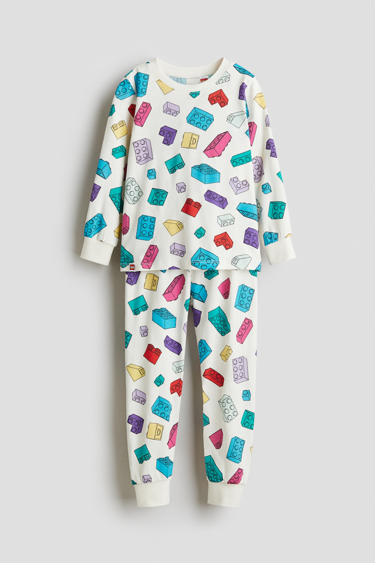 Printed cotton jersey pyjamas - White/LEGO - Kids | H&M