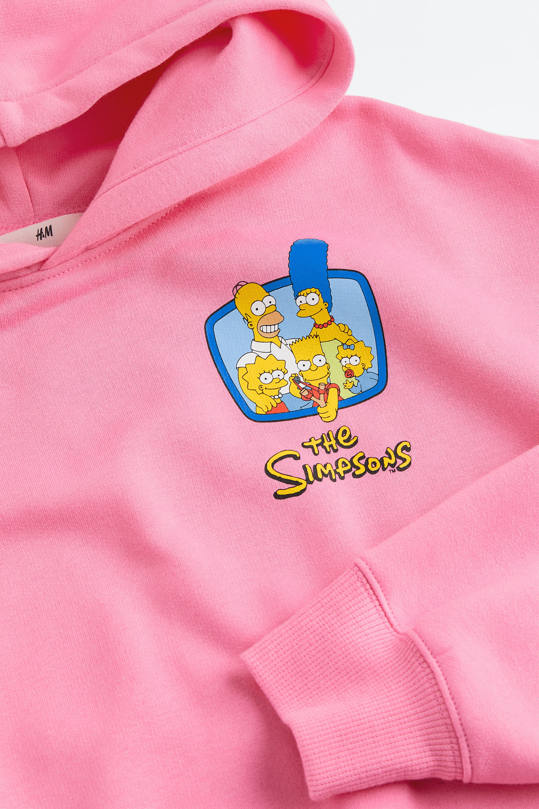 Oversized hættetrøje med tryk - Langærmet - Lang - Rosa/The Simpsons ...