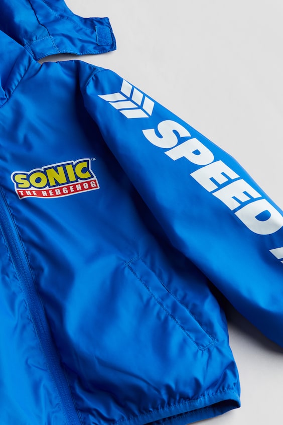 Printed windbreaker - Bright blue/Sonic the Hedgehog - Kids | H&M GB