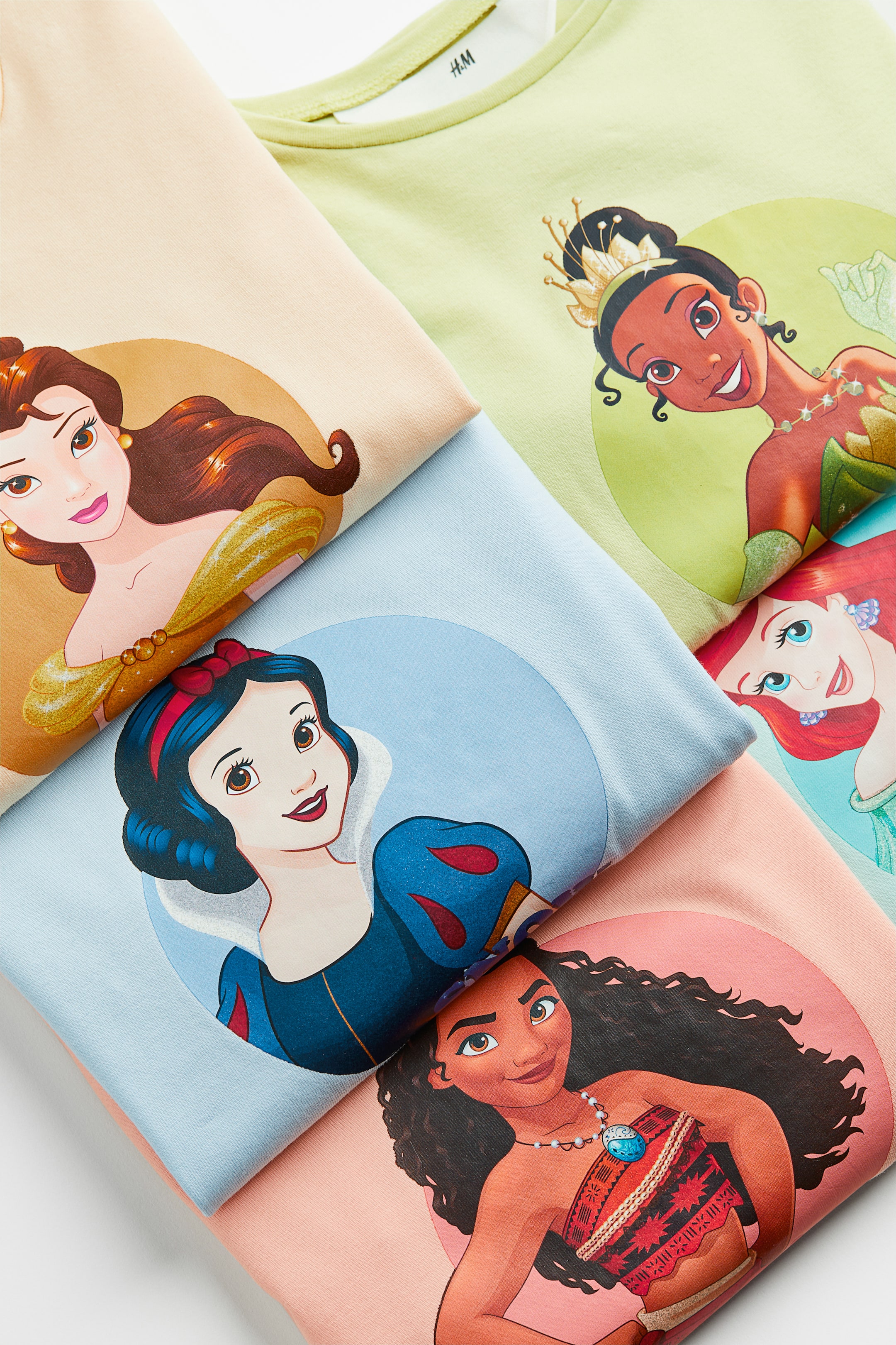5-pack Printed Tops - Light blue/Disney princesses - Kids | H&M US