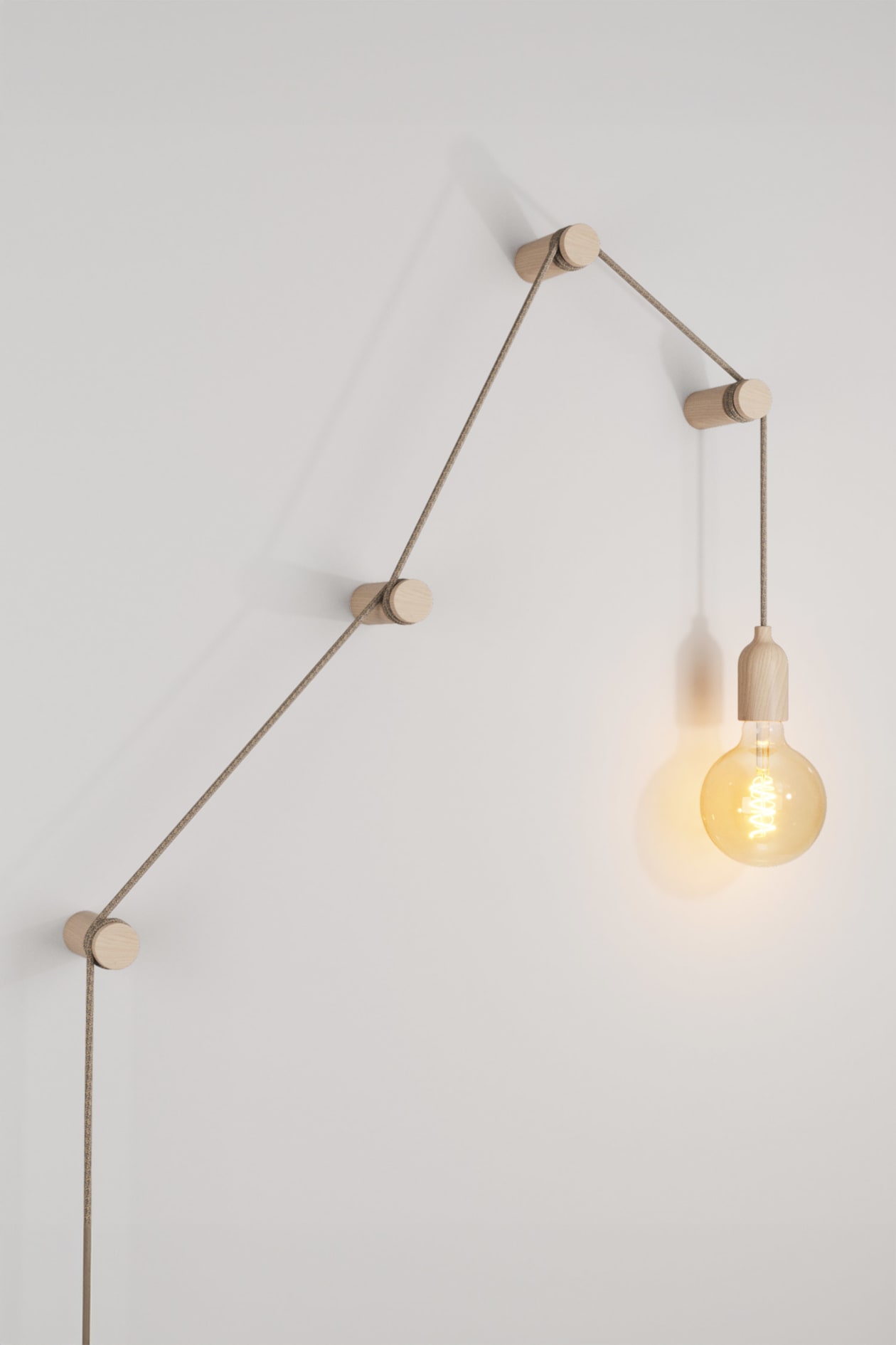Modulare Plug-in Holz-leuchte Mit Glühbirne - Holz - Creative-Cables ...